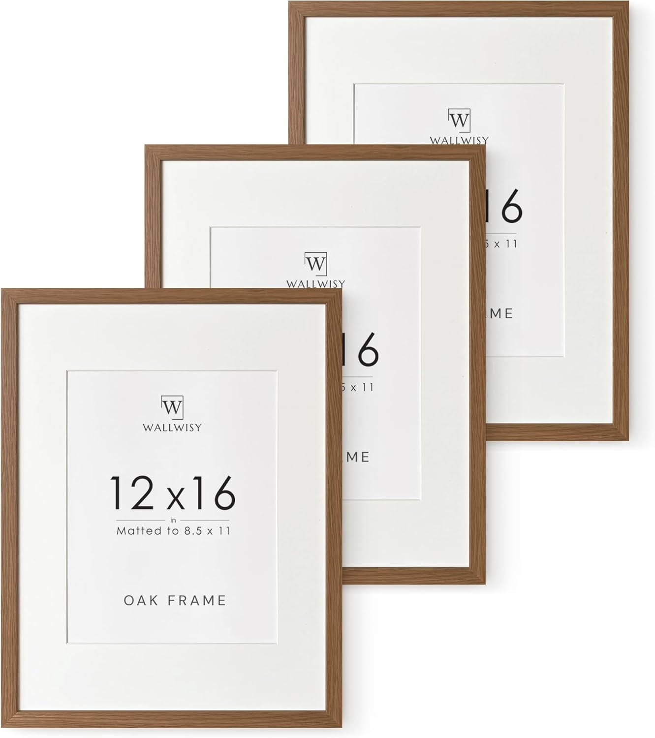 12x16 Solid Oak Picture Frame, 12 x 16 Wooden Photo Frame with Mat, 12 ...