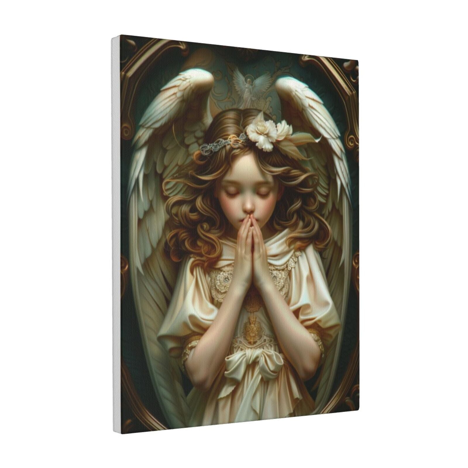 12x16 inch Canvas Frameless Painting Classic Angel Praying,Rustic ...