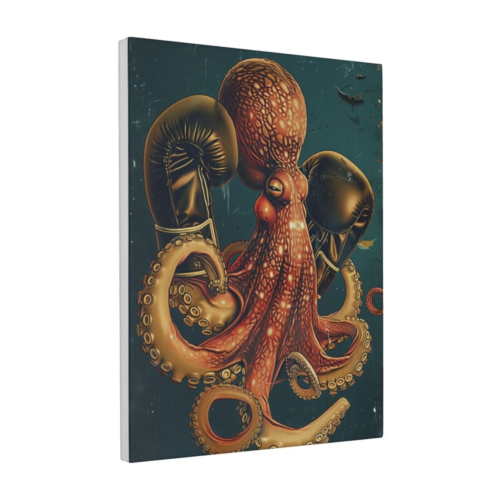 12x16 inch Canvas Frameless Picture Squid Boxer,Room Decor For Men ...