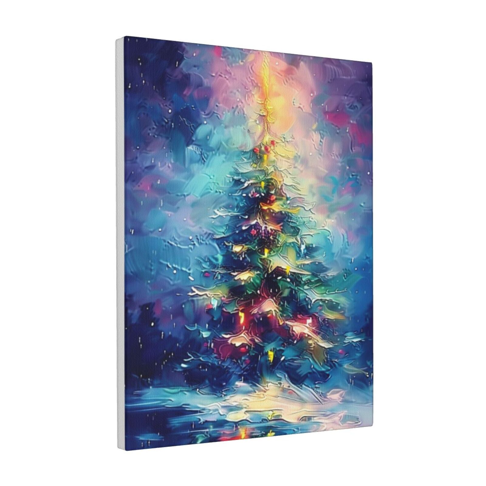 12x16 inch Canvas Picture Wall Art Warm Christmas Tree Prints,Bar ...