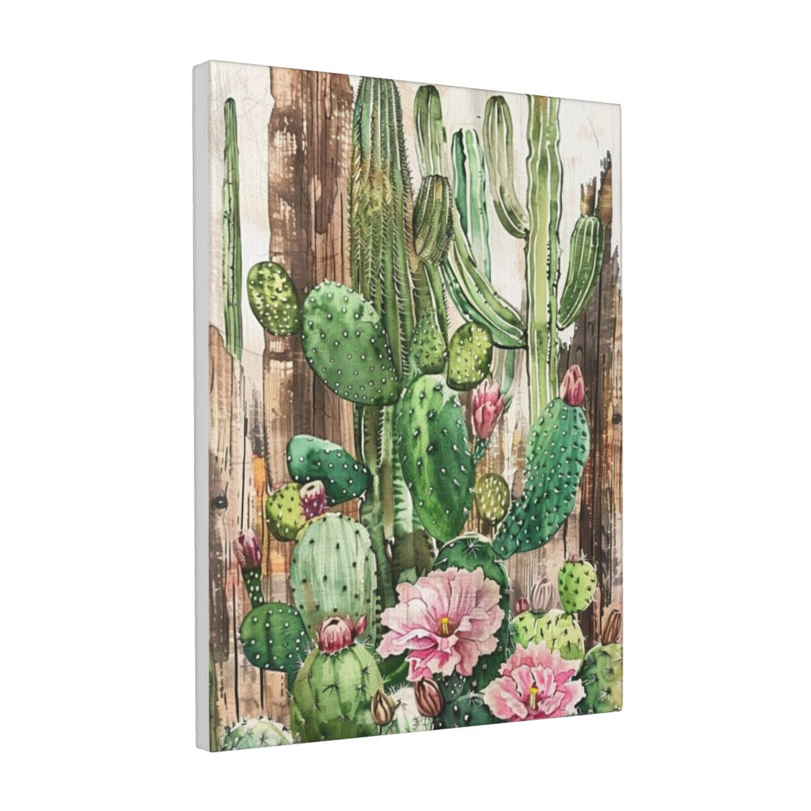 12x16 inch Canvas Poster Wall Art Cactus Flowering,Vintage Garden Decor ...