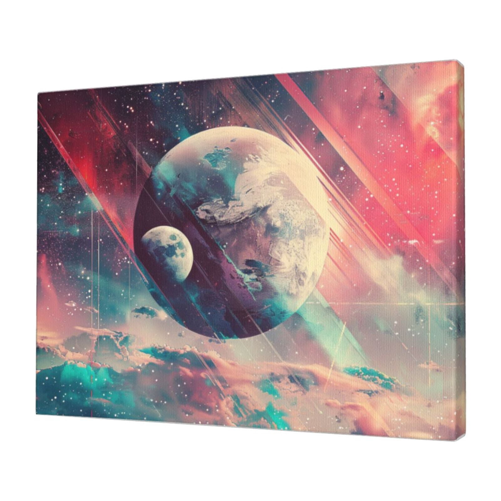 12x16 inch Cosmic Planet Canvas Paintings Wall Decor Prints,Tavern ...