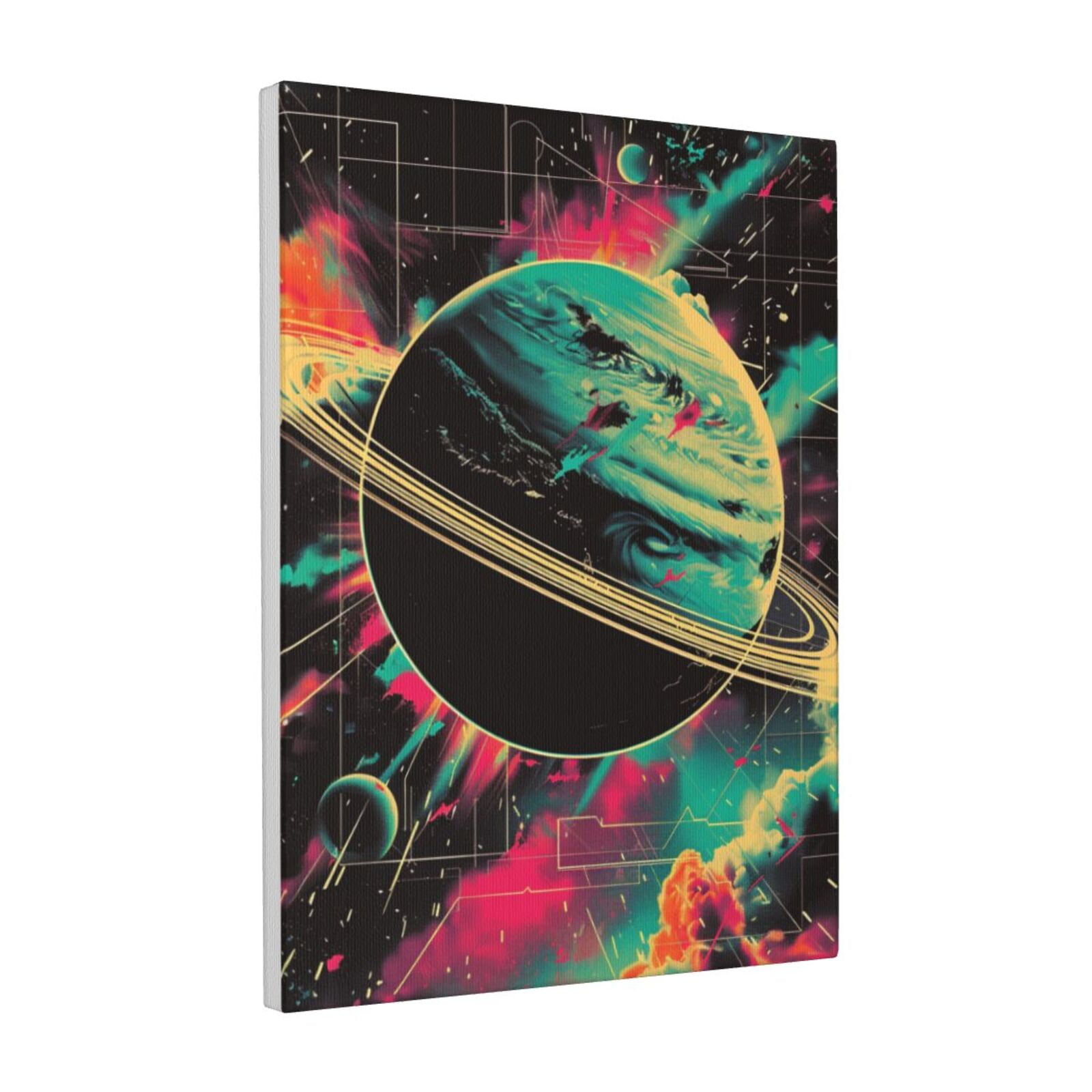 12x16 inch Cosmic Planets Canvas Frameless Painting Wall Art Prints ...