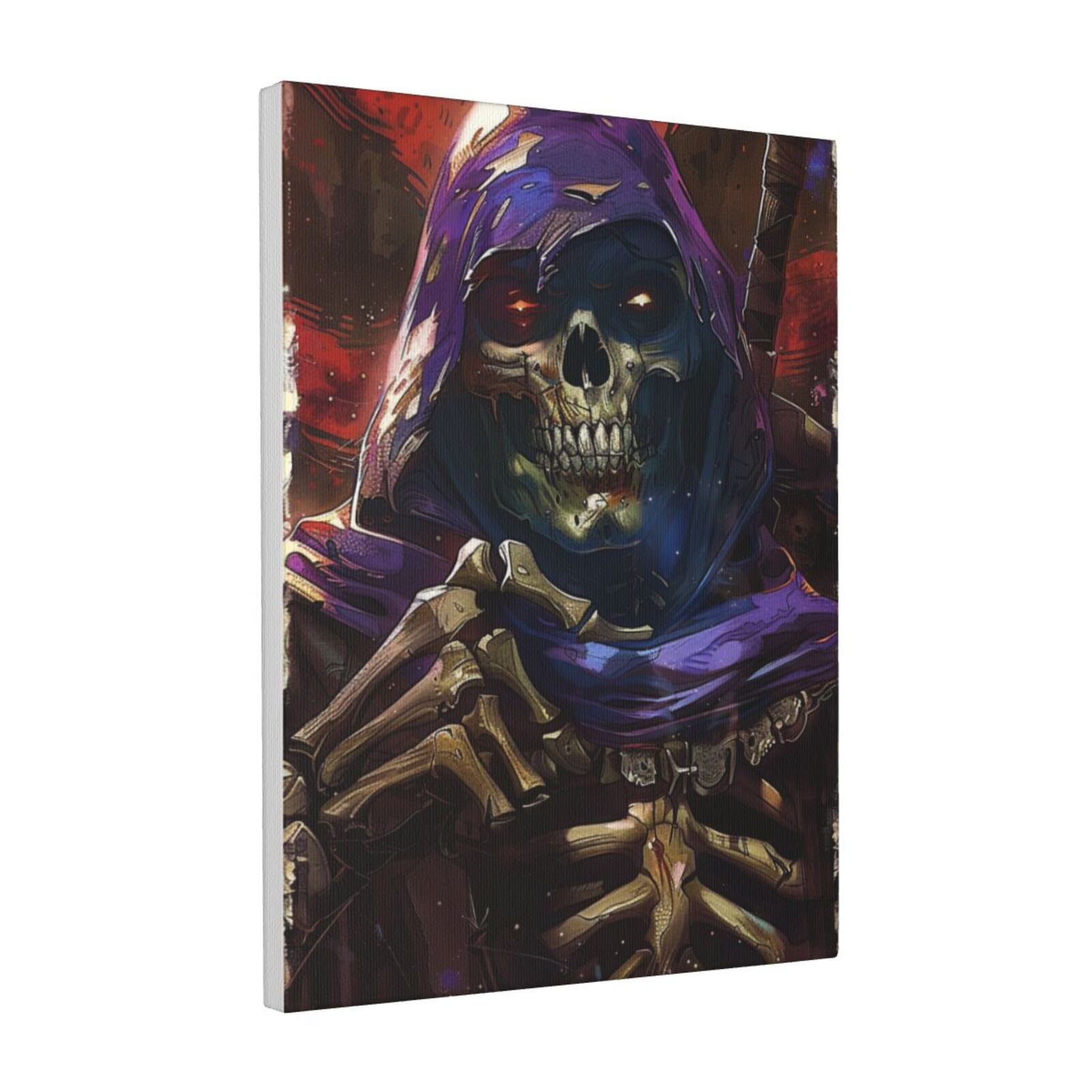 12x16 inch Frameless Canvas Painting Skeleton Death Reaper,Man Cave ...