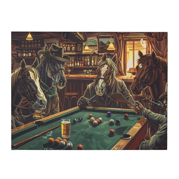 12x16 inch Horse'S Billiards Time Decorative Painting Poster,Man Cave ...