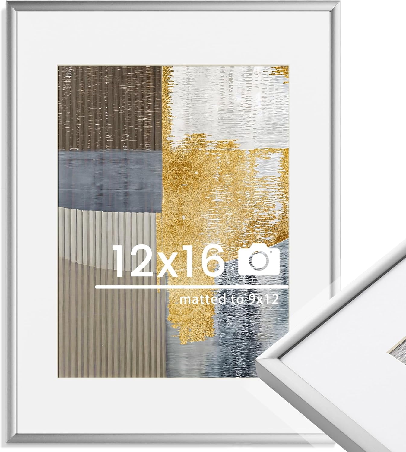 12x16 inch Modern Silver Aluminum Metal Picture Frame with High ...