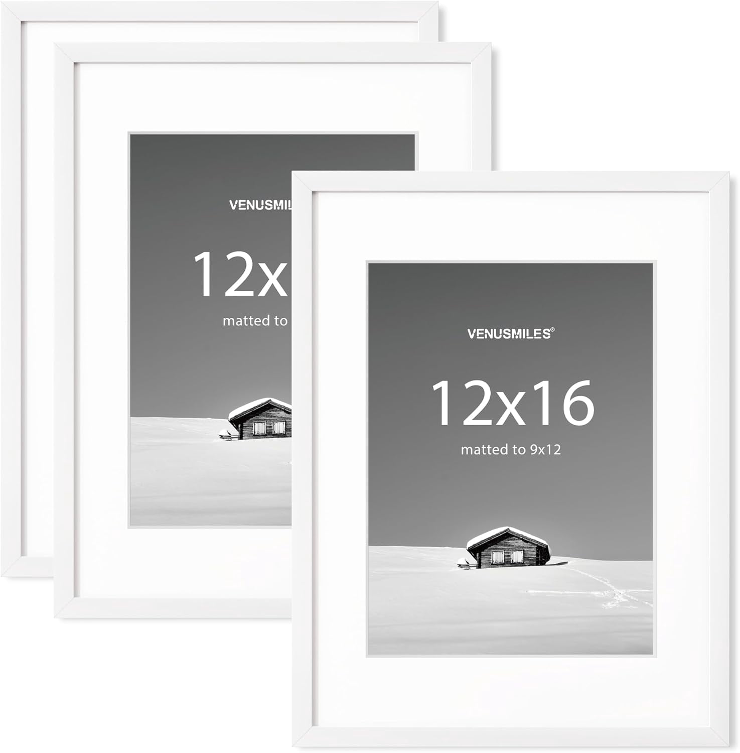 12x16 inch Picture Frame, 12x16 Photo Frames with 9x12 Removable Mat ...