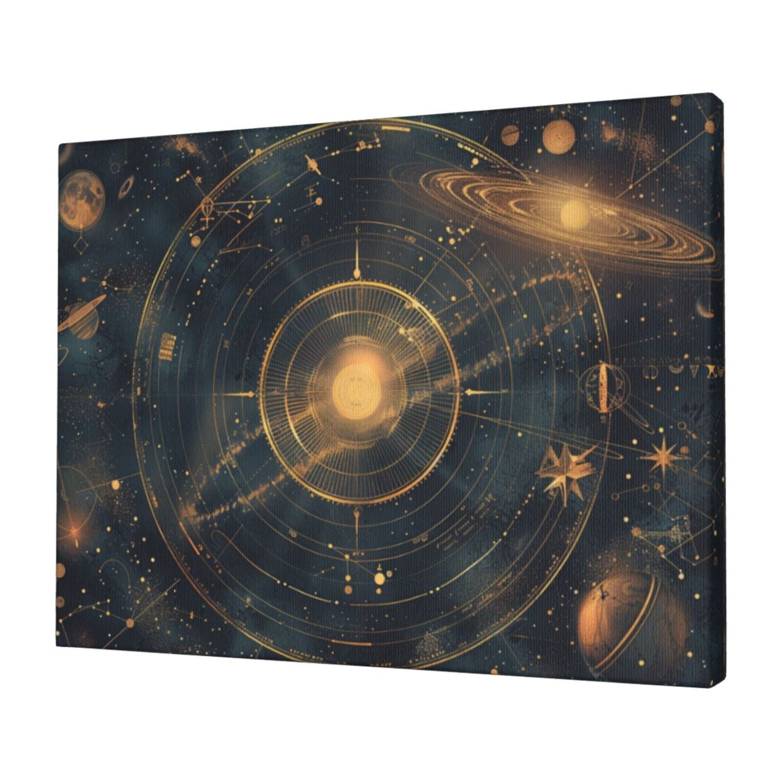 12x16 inch Retro Universe Star Map Oil Paintings On Canvas,Indoor ...