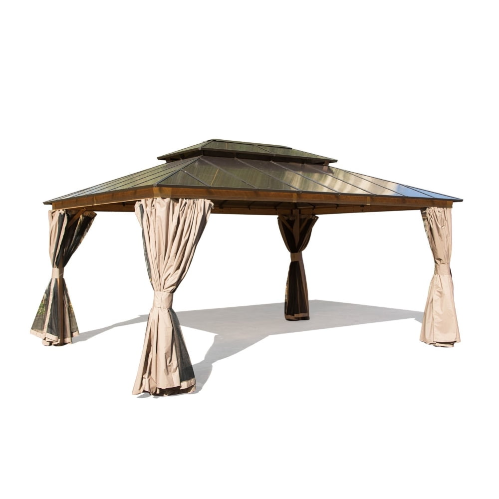 12x16ft Hardtop Gazebo Weatherproof Patio Canopy Durable Outdoor ...