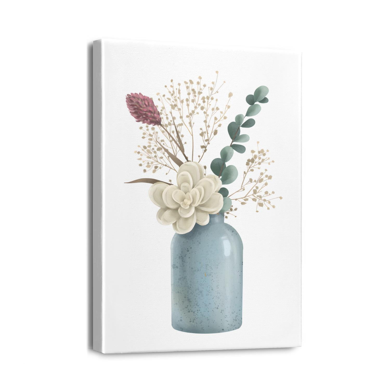 12x16in Vintage Cotton Barn Canvas Wall Art - Frameless Floral Poster ...