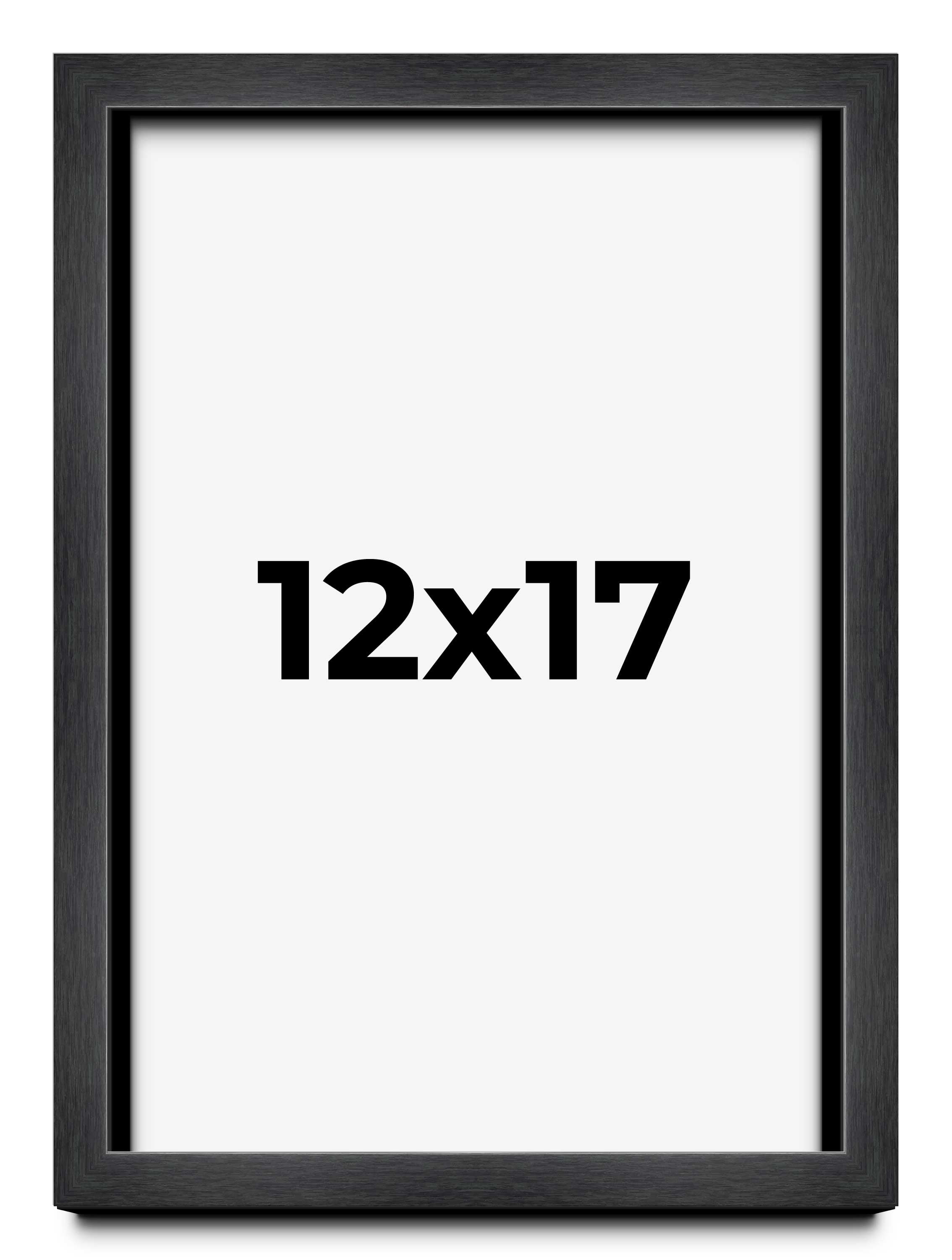 12x17 Frame Black Charcoal Grey Wood Textured Picture Frame | 0.75 Inch ...