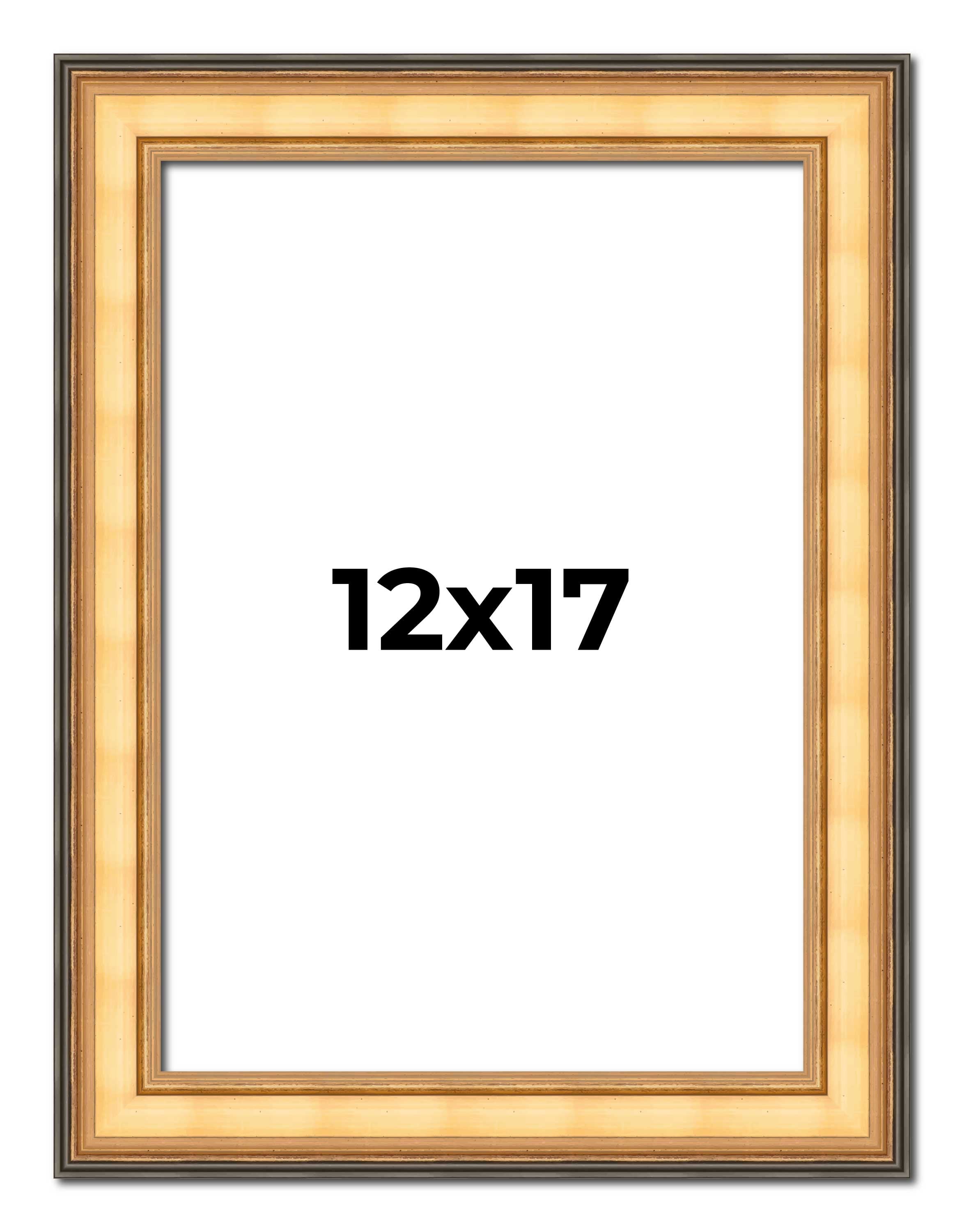 12x17 Frame Gold Plein Aire Solid Wood Picture Frame Width 2 Inches ...