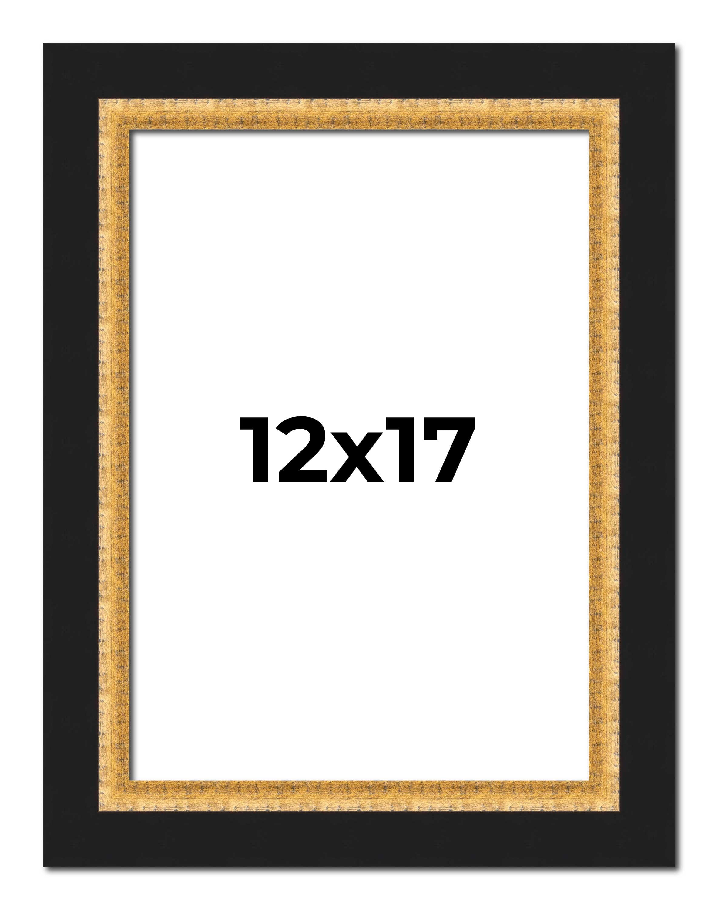 12x17 Frame Gold Real Wood Picture Frame Width 2.25 Inches | Interior ...
