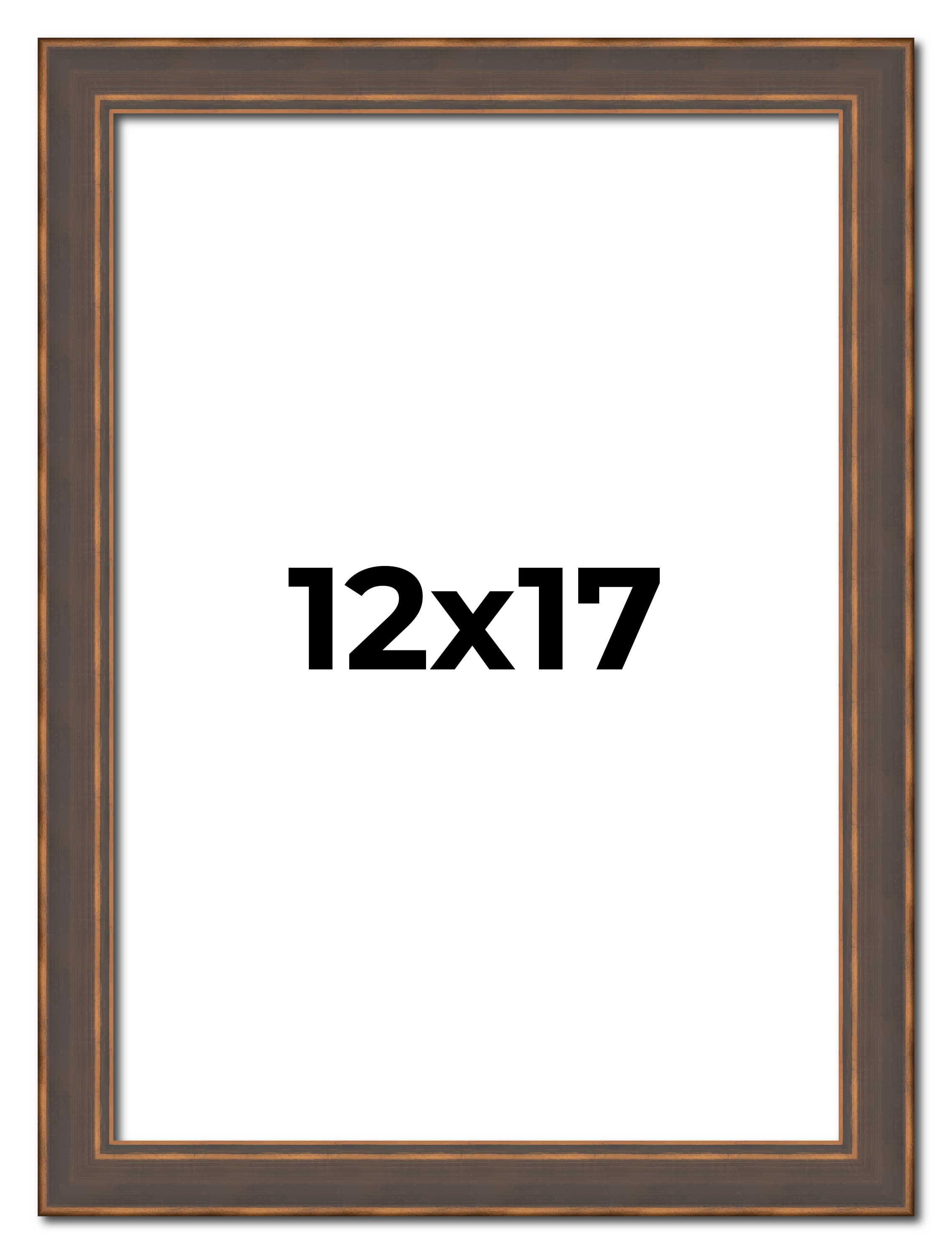 12x17 Frame Golden Caramel Solid Wood Bronze Picture Frame | 1.25 Inch ...