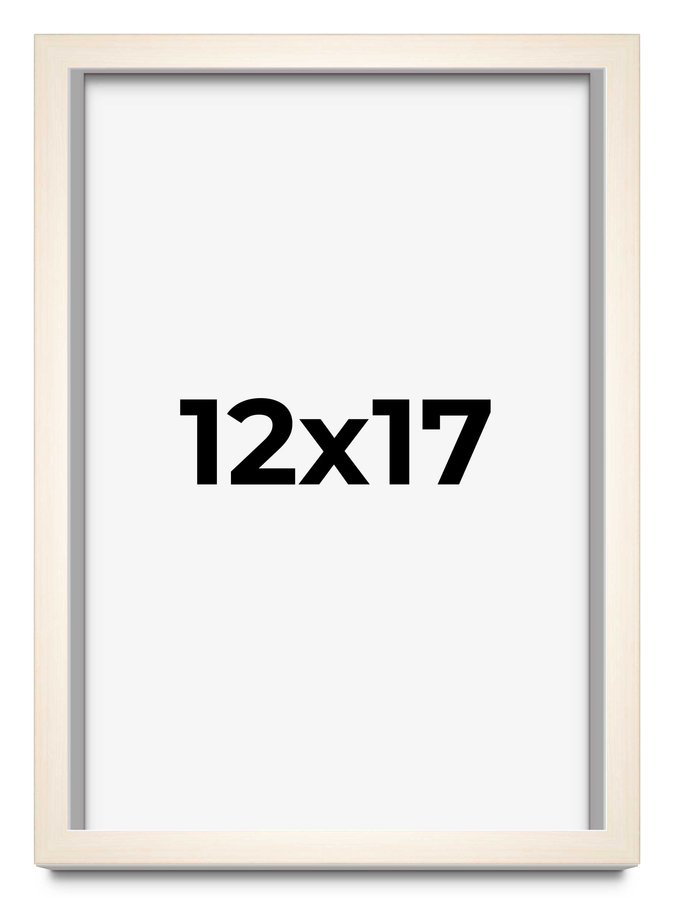 12x17 Frame White Wash Solid Wood Picture Frame | 0.75 Inch Moulding ...