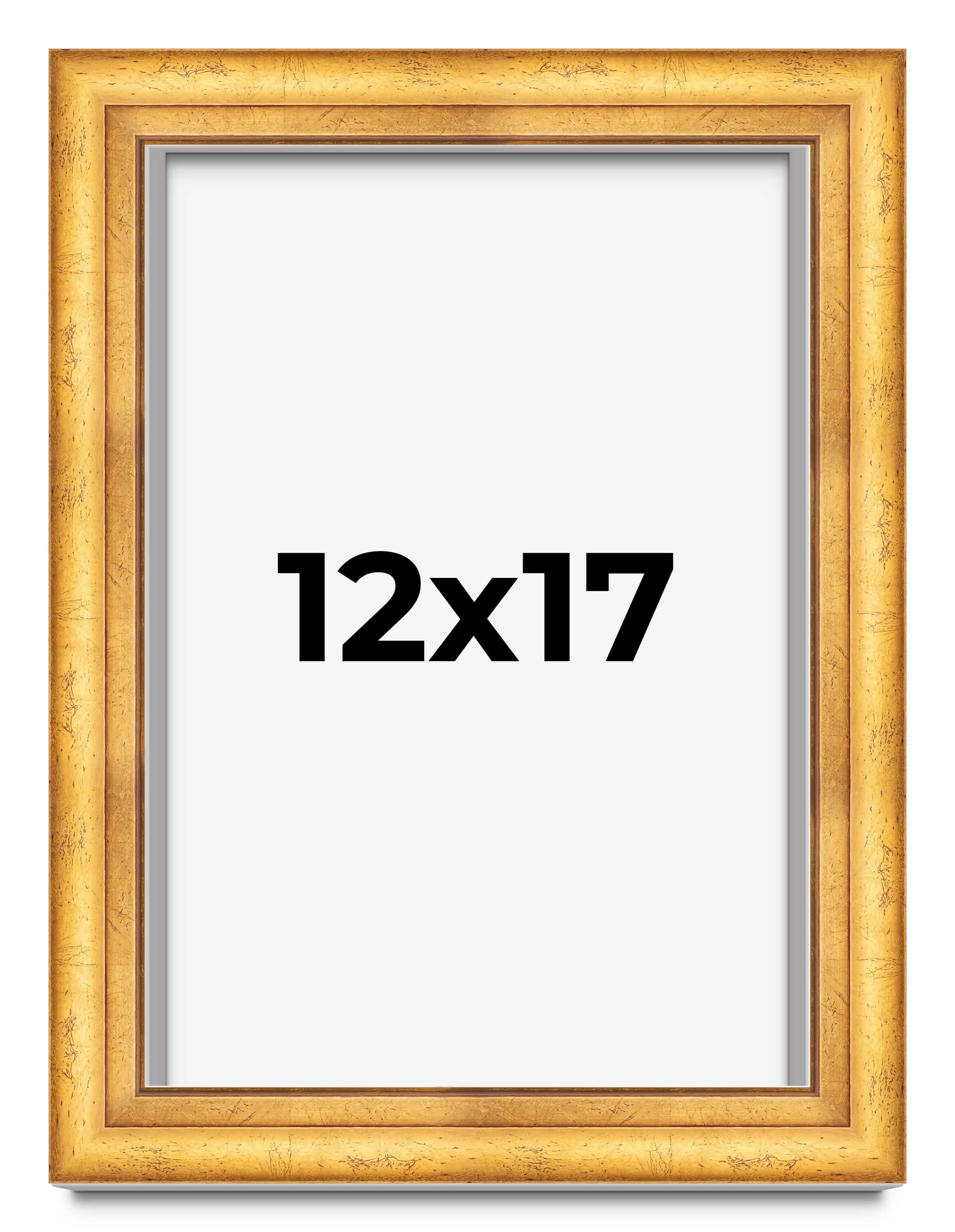 12x17 Shadow Box Frame Gold | 1.75 Inches Deep Real Wood Traditional ...