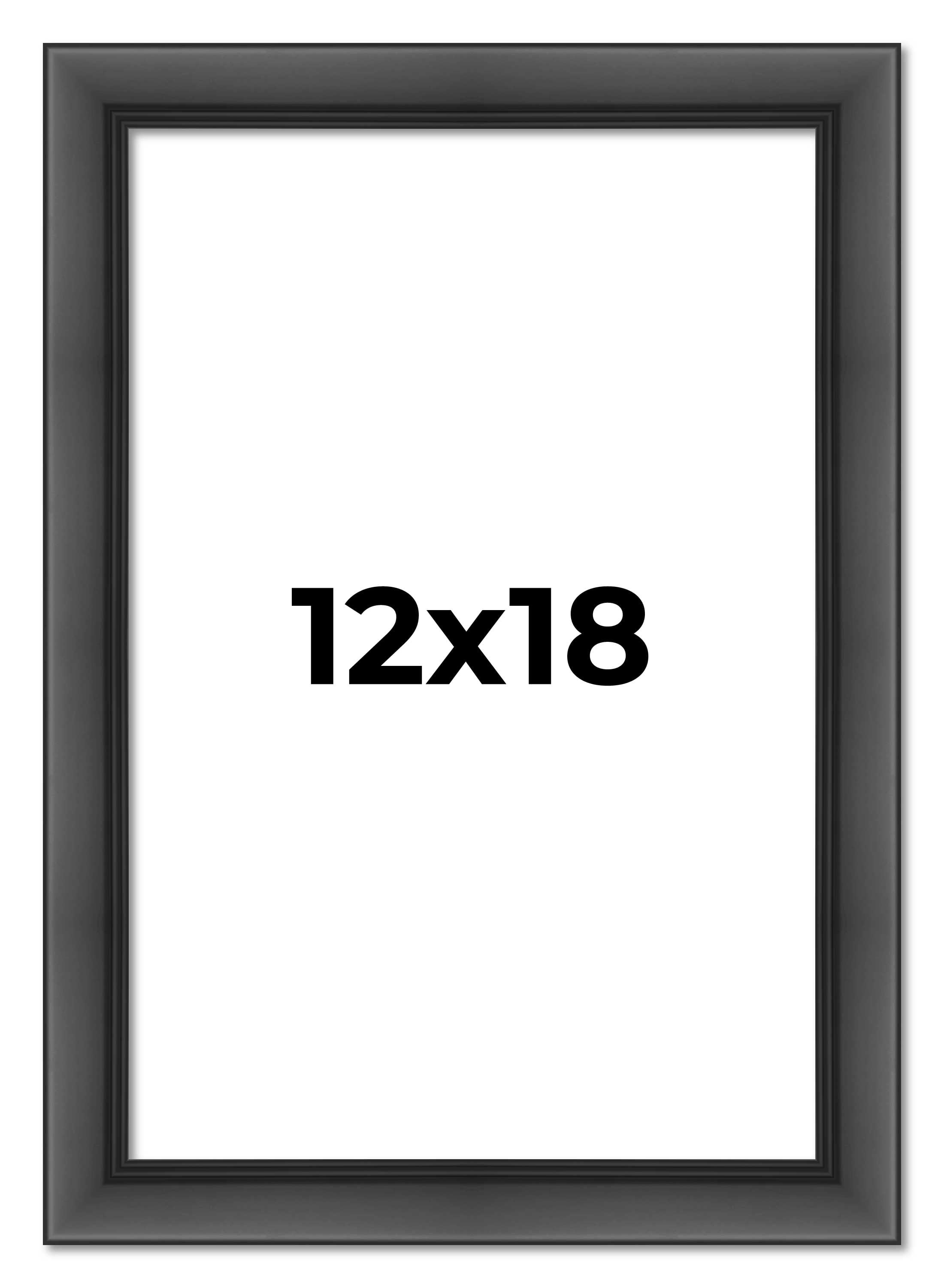 12x18 - 12 x 18 Contemporary Black Solid Wood Frame with UV Framer's ...