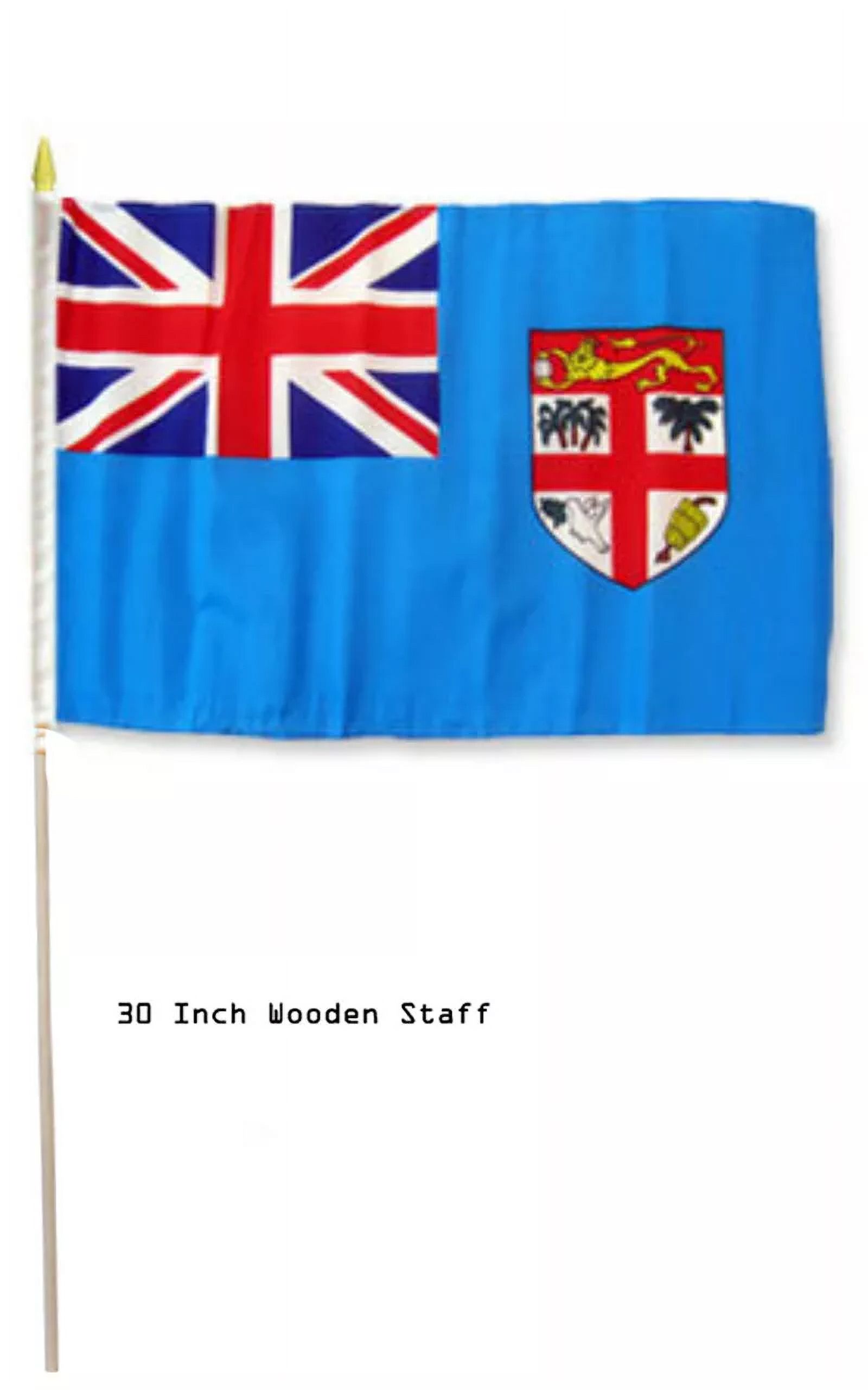 12x18 12"x18" Fiji Country Stick Flag 30" wood staff - Walmart.com