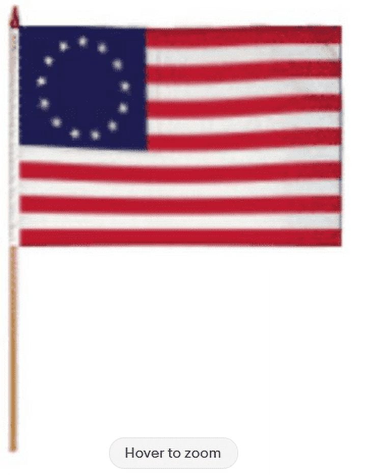 12x18 12"x18" Historical Betsy Ross 13 Stars Stick Flag wood Staff ...