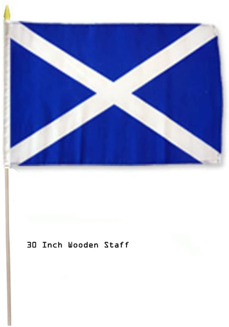 12x18 12"x18" Scotland Cross St. Andrew's Country Stick Flag 30" Wooden ...