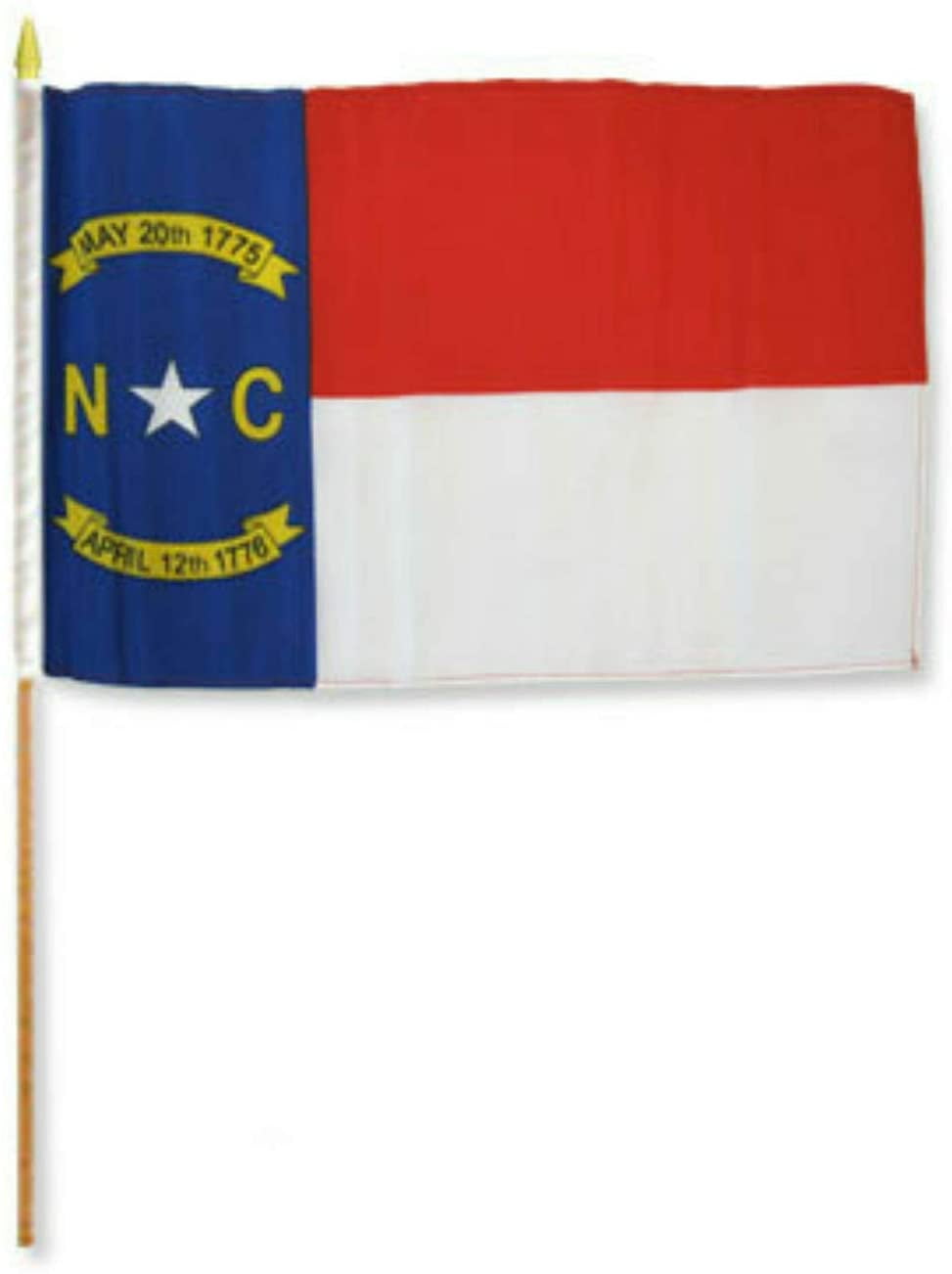 12x18 12"x18" State of North Carolina Stick Flag 30" Wooden Staff ...