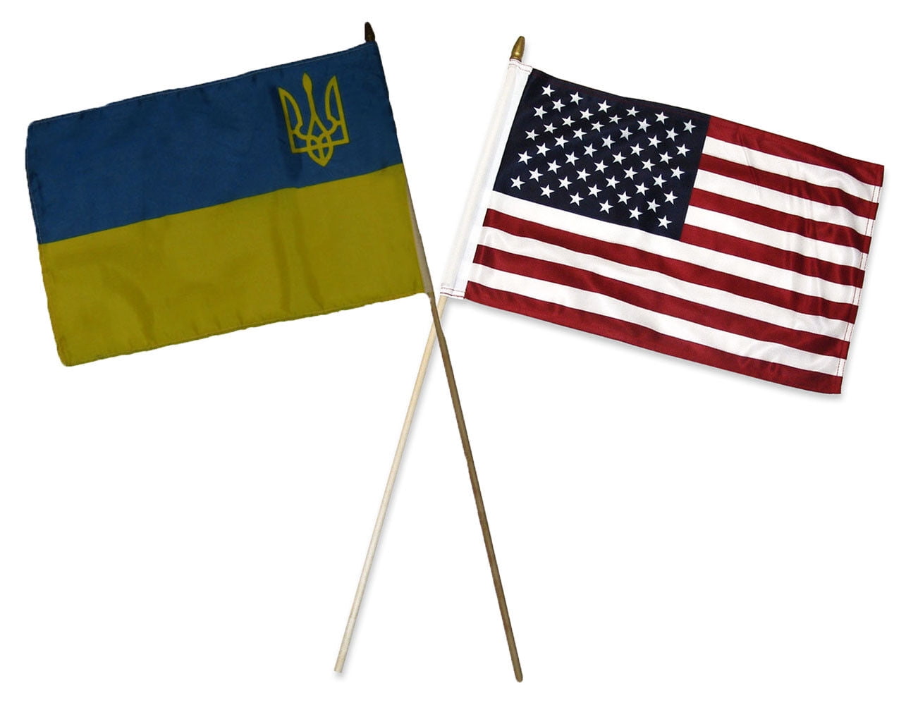 12x18 12"x18" Wholesale Combo USA & Ukraine Trident Small Symbol Stick ...