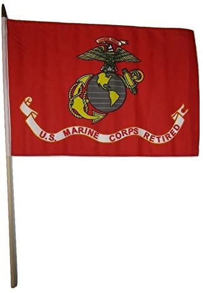 12x18 12"x18" Wholesale Lot of 3 USMC Retired Marines Stick Flag Wood ...
