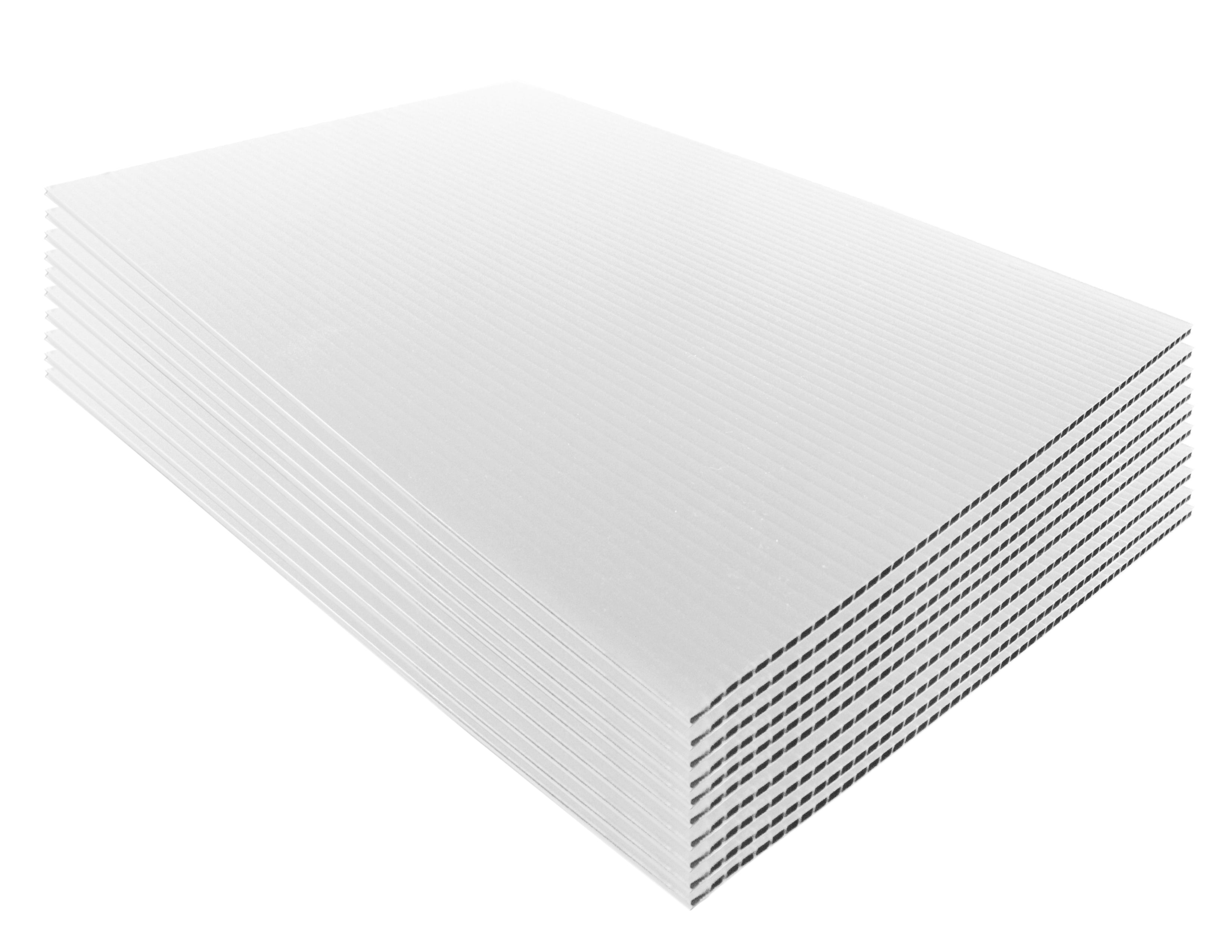 12x18 4mm Corrugated Plastic Sheets 2 Pack White Waterproof Lightweight ...