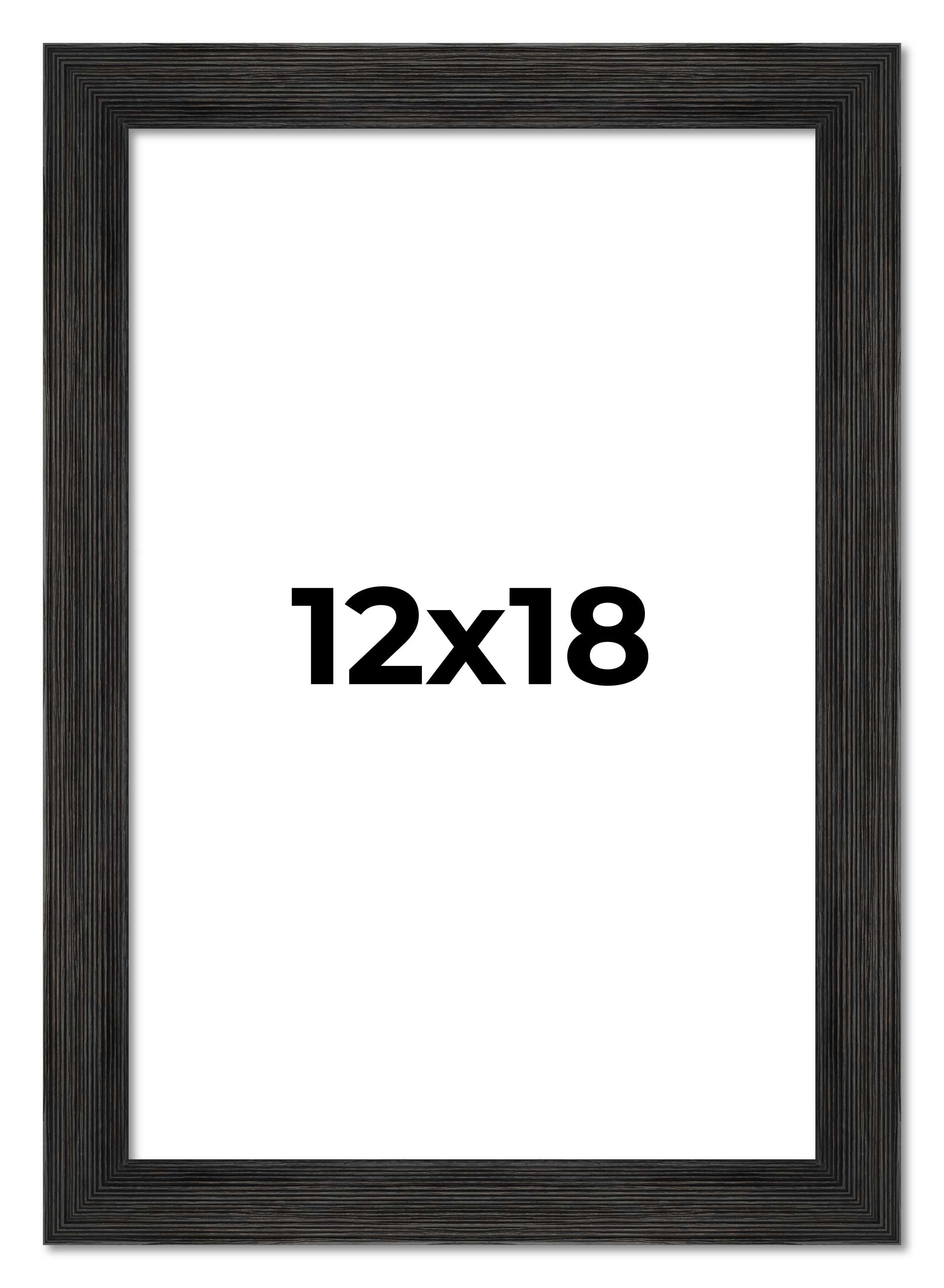 12x18 Black Rustic Wide Barnwood Picture Frame - UV Acrylic, Foam Board ...