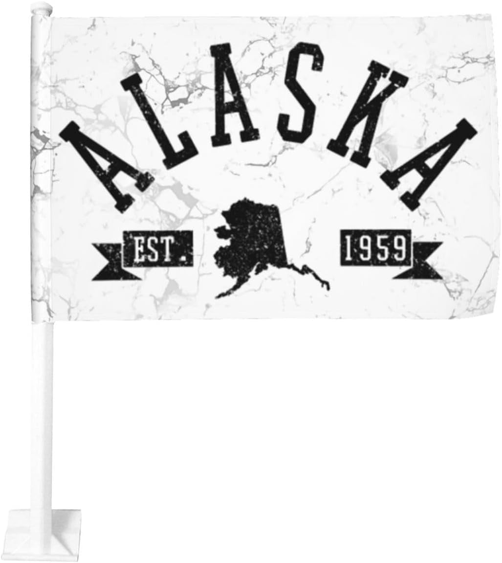 12x18 In Car Flags Banner Alaska Est. 1959 State Map Souvenir Gift Car ...