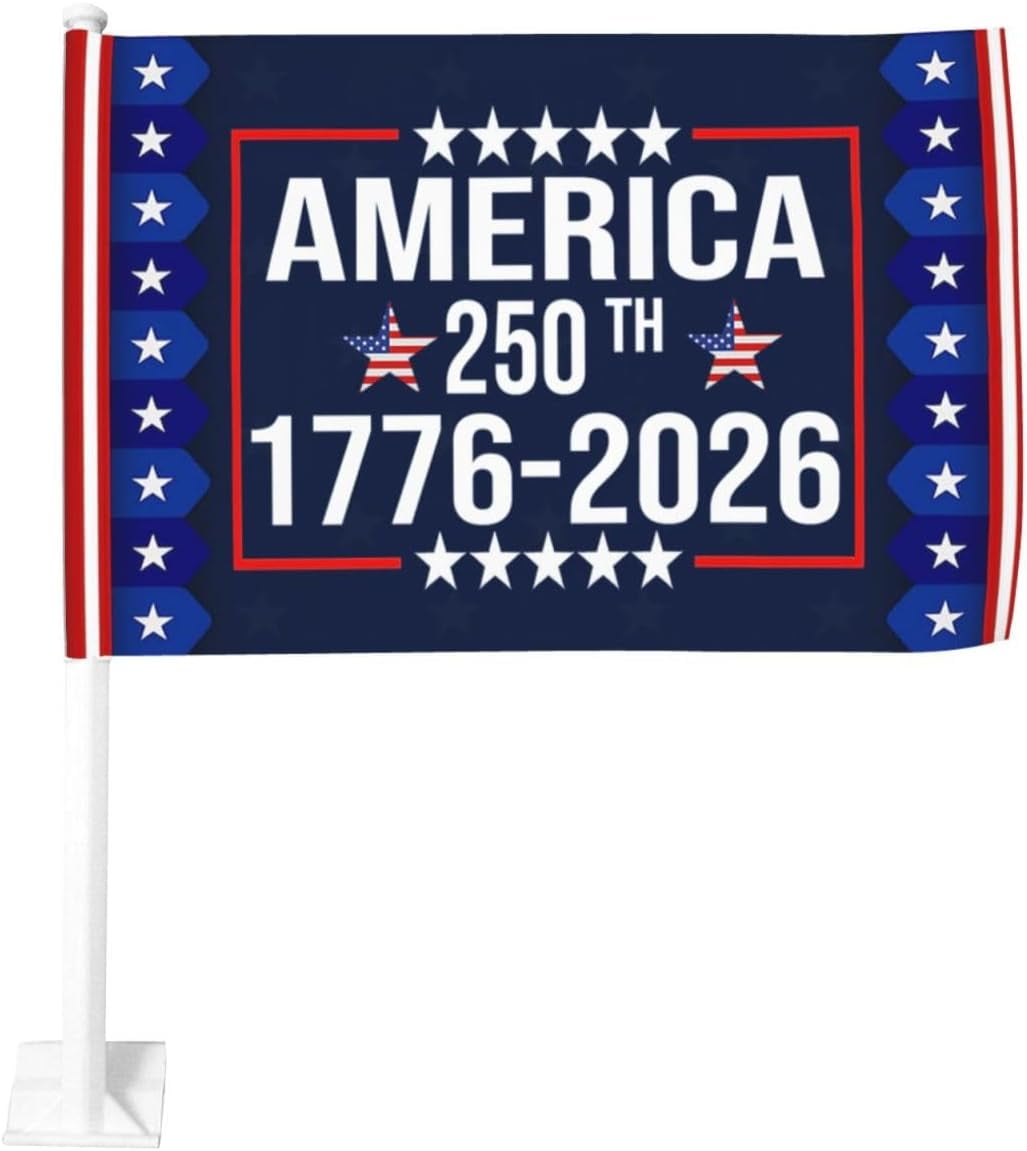 12x18 In Flags, America 250th Birthday USA 1776 2026 250 Years Car Flag Banner Double Sided ...