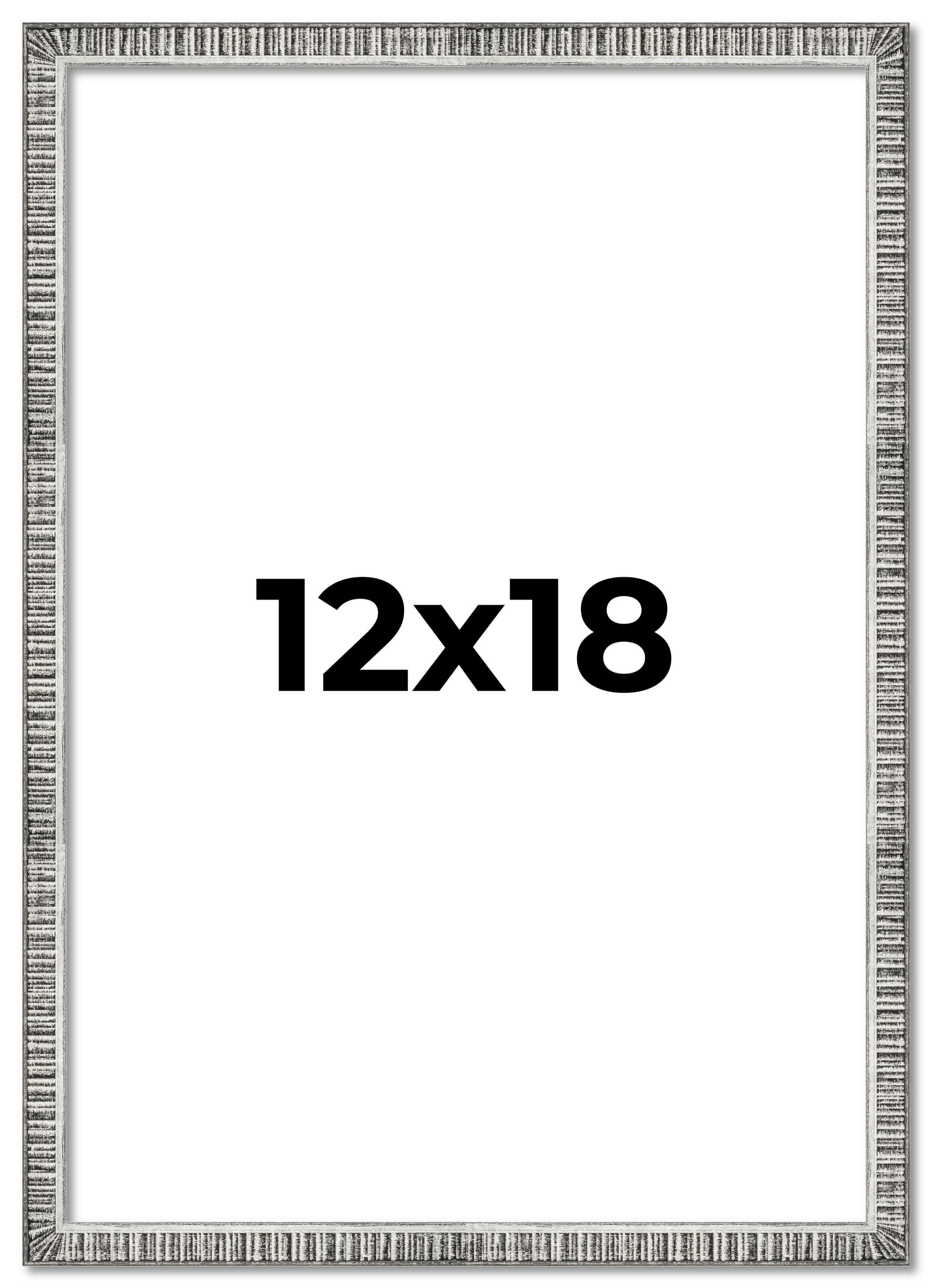 12x18 Frame Silver Picture Frame - Complete Modern Photo Frame Includes ...