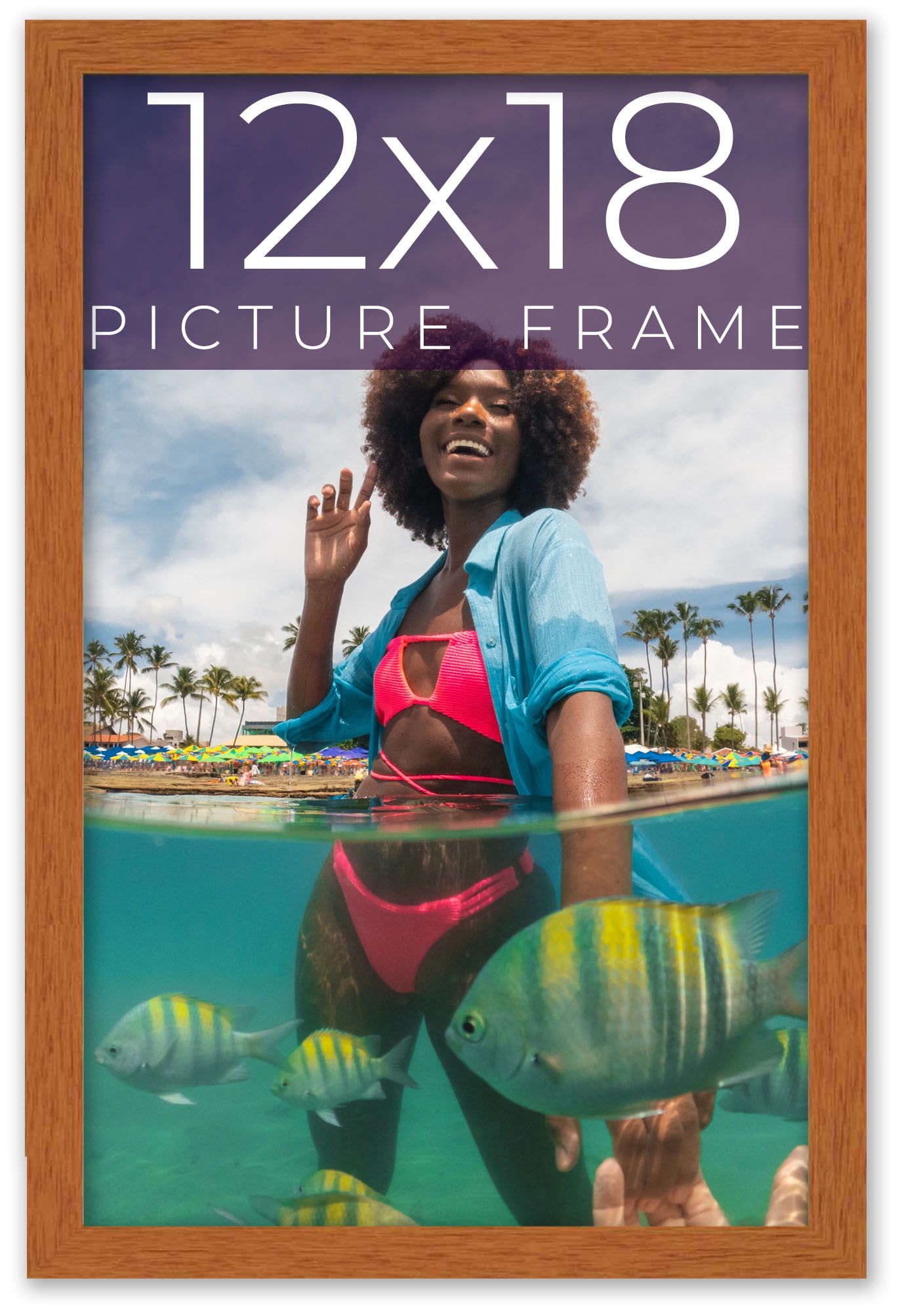 12x18 Honey Brown Real Wood Picture Frame Width 0.75 inches | Interior ...