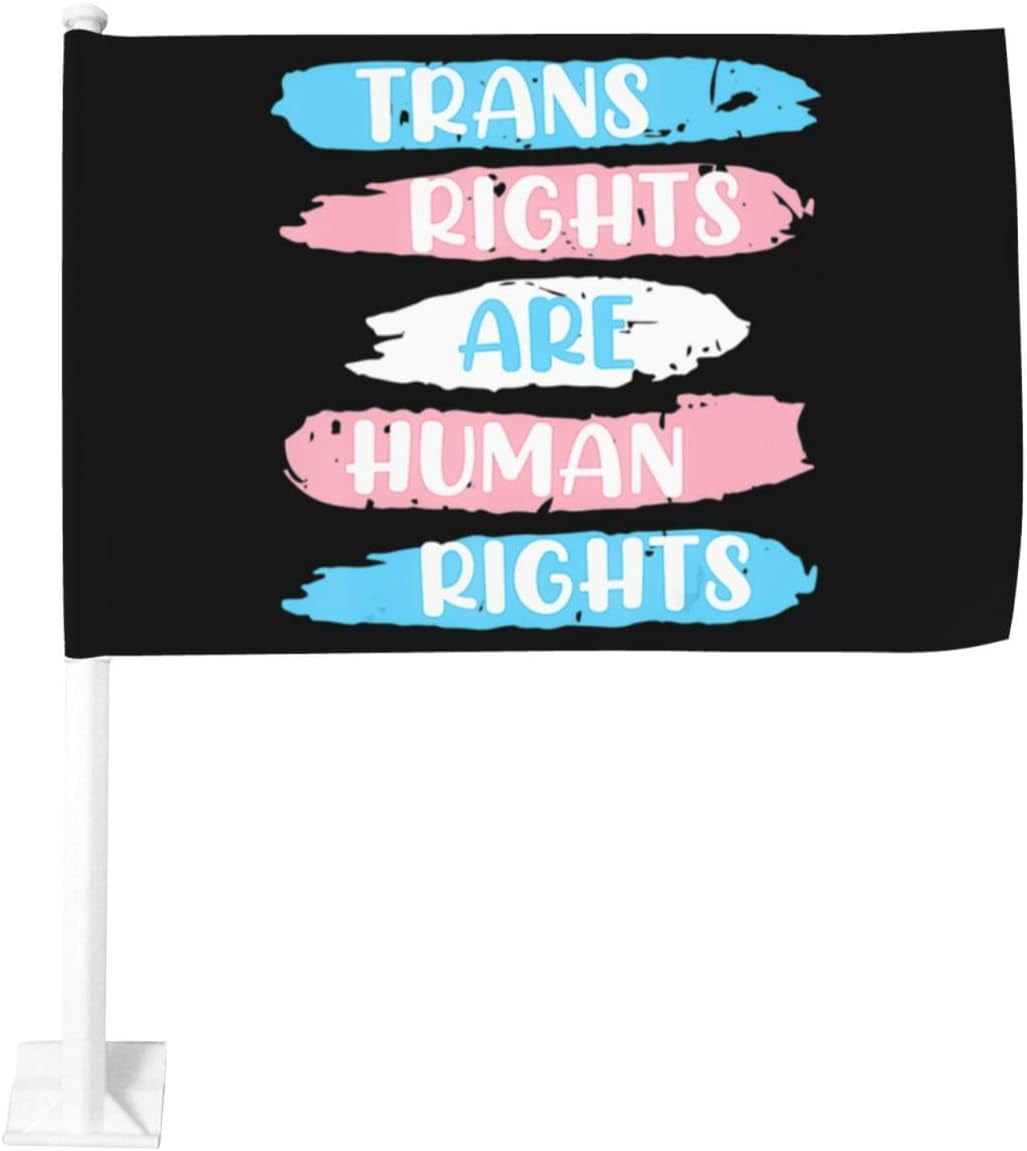 12x18 In Car Flags Banner Trans Rights are Human Rights Transgender Car ...