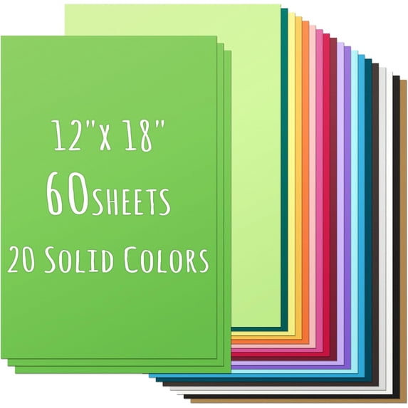 12x18 Inch 60 Sheets Large Printable Card Stock Paper Heavyweight 80lb ...