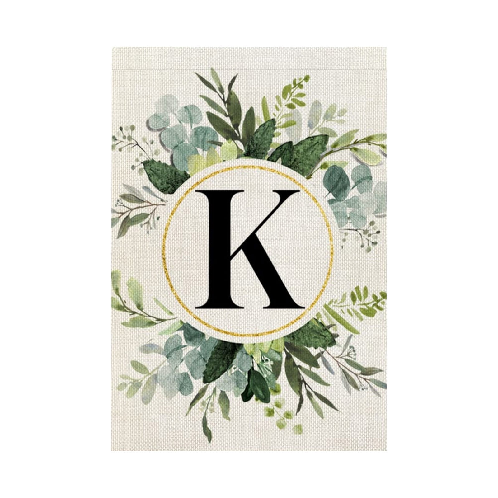 12x18 Inch Garden Flag Double Sided Monogram Letter Floral Pattern ...
