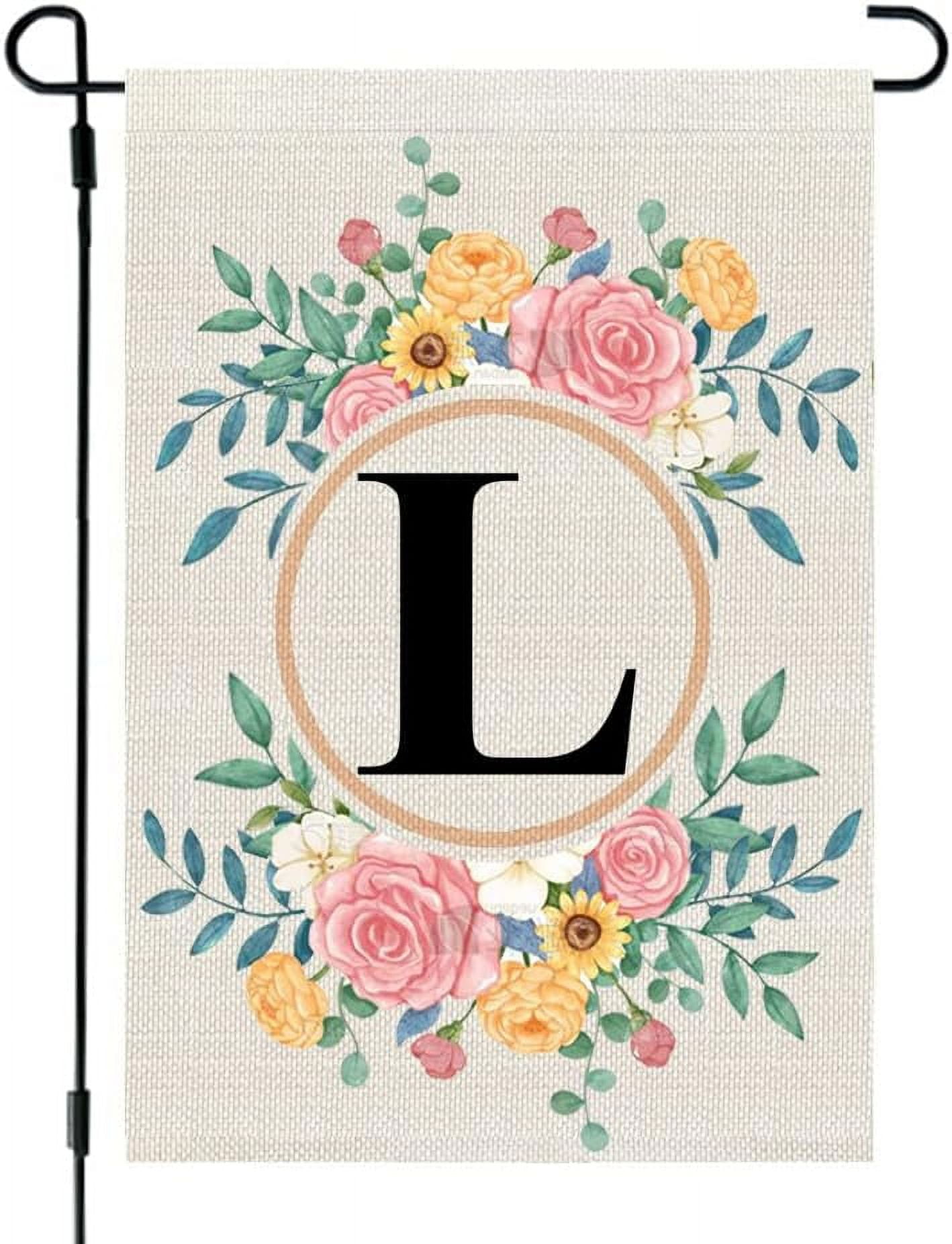 12x18 Inch Monogram Letter Garden Flag, Monogram Garden Flag ...