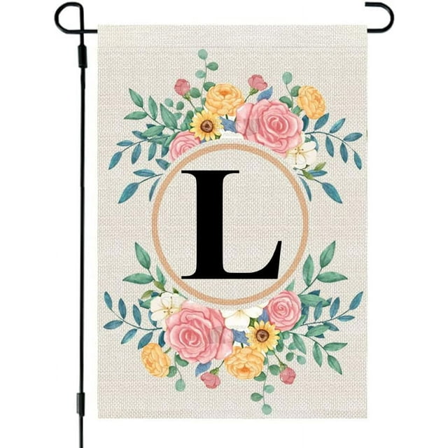 12x18 Inch Monogram Letter Garden Flag, Monogram Garden Flag ...