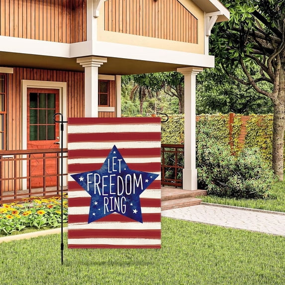 12x18 Inch Patriotic Garden Flag, "Let Freedom Ring" Star & Stripes ...