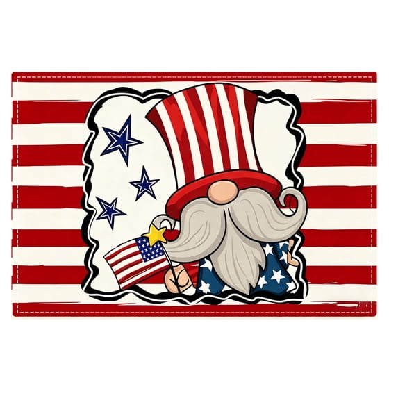 12x18 Inch Patriotic Placemats Set of Gnomes and Stars - 250 ...