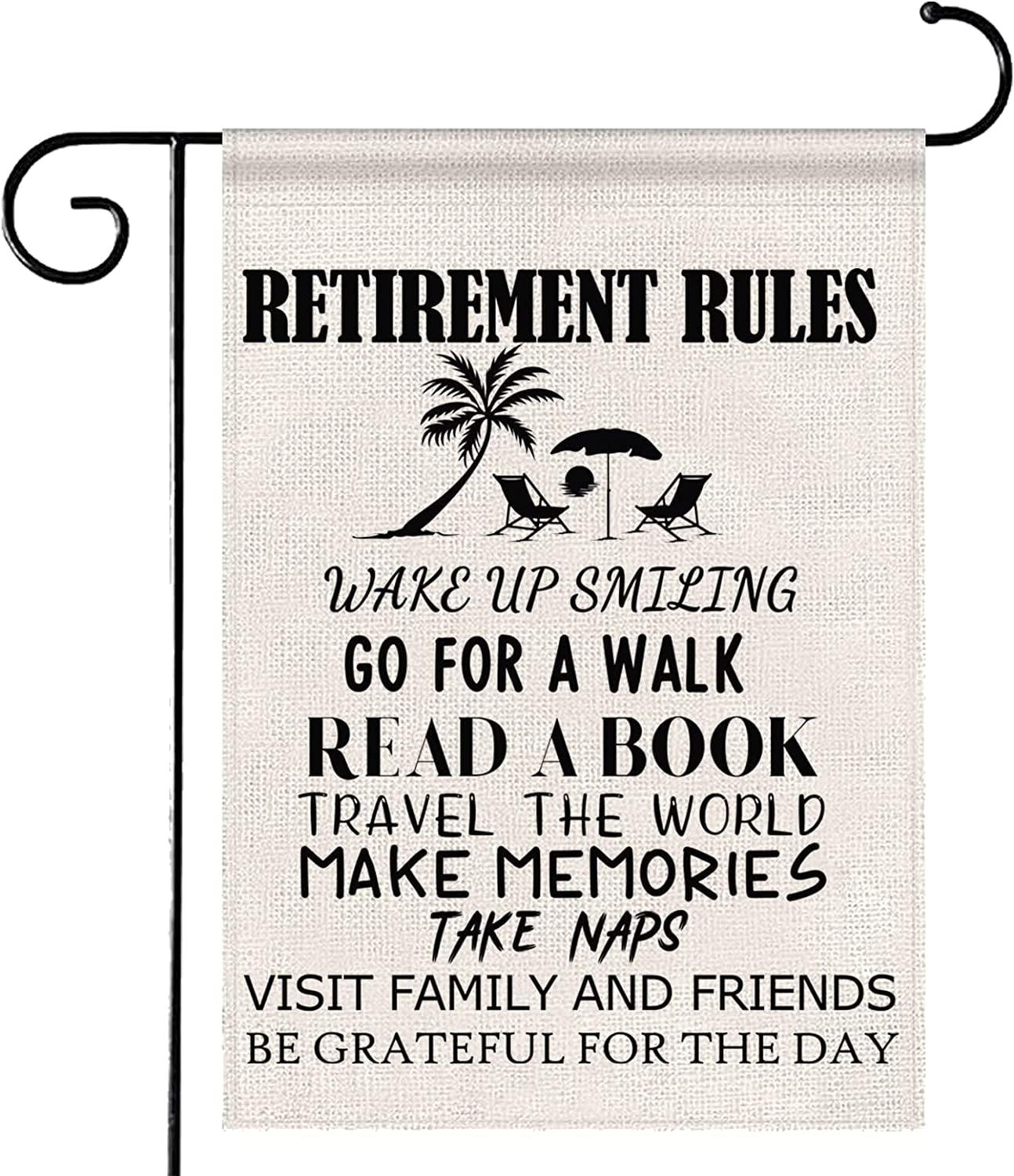 12x18 Inch Retirement Rules Garden Flag Retirement Yard Sign Retired ...