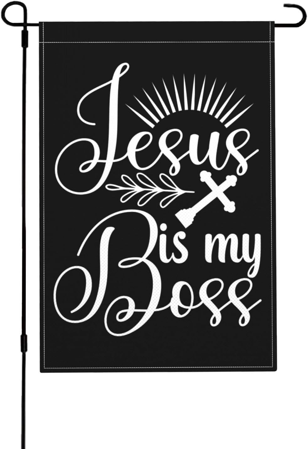 12x18 Jesus Is My Boss Burlap Garden Flag Double Sided Funny Gift For ...