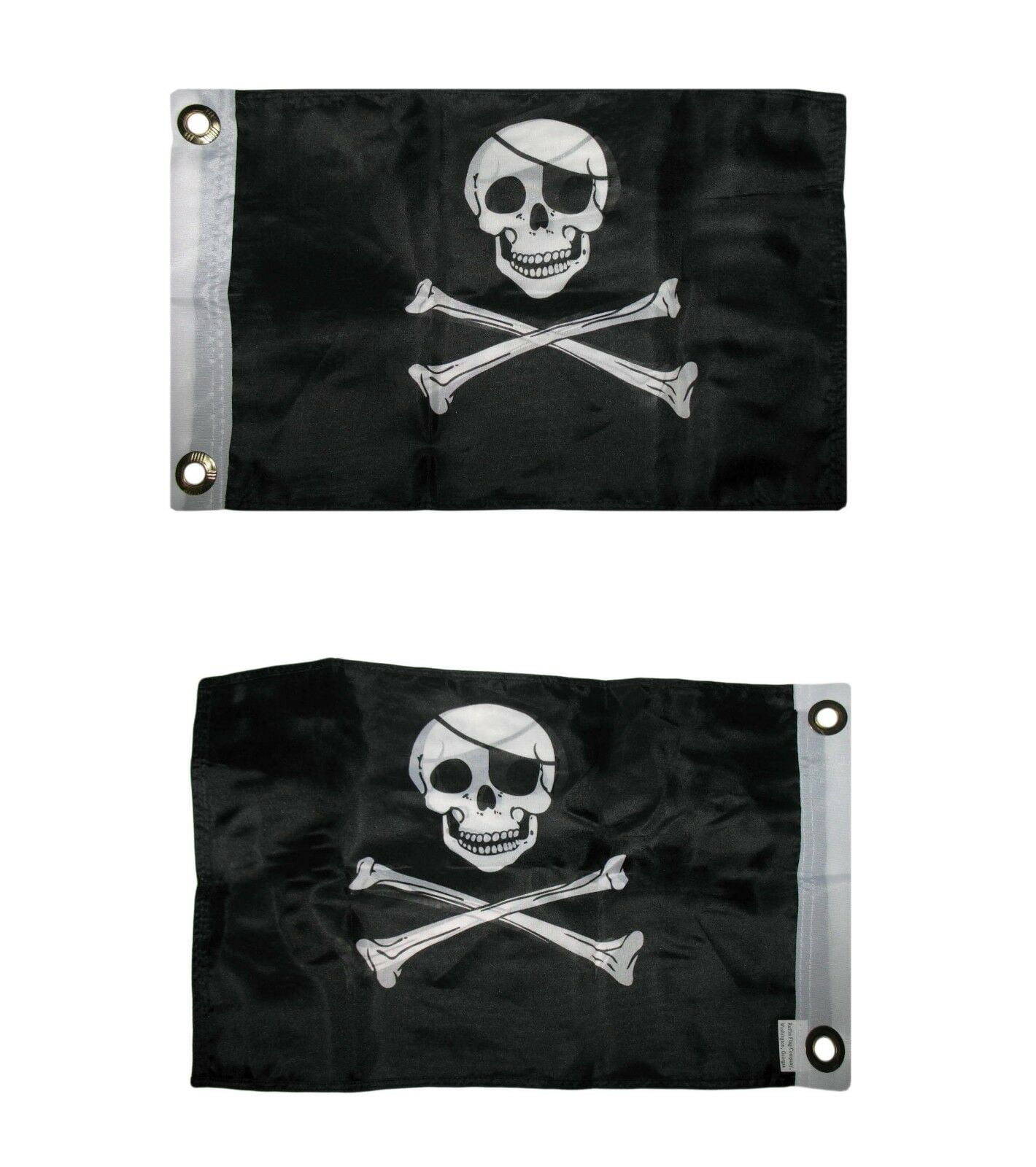 12x18 Jolly Roger Pirate Eye Patch Double Sided 12"x18" Flag Boat ...