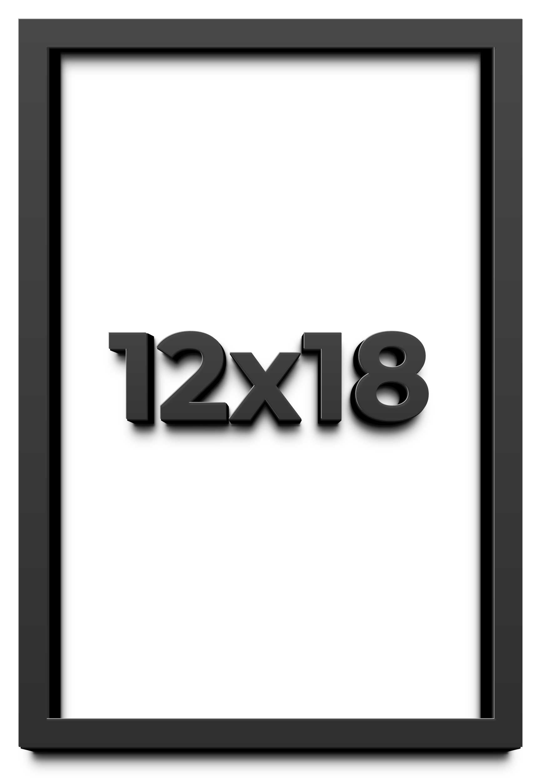 12x18 Shadow Box Frame Black | 1 inches Deep Real Wood Contemporary ...