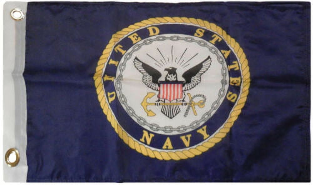 12x18 US Navy Emblem super polyester gromments flag 100D - Walmart.com