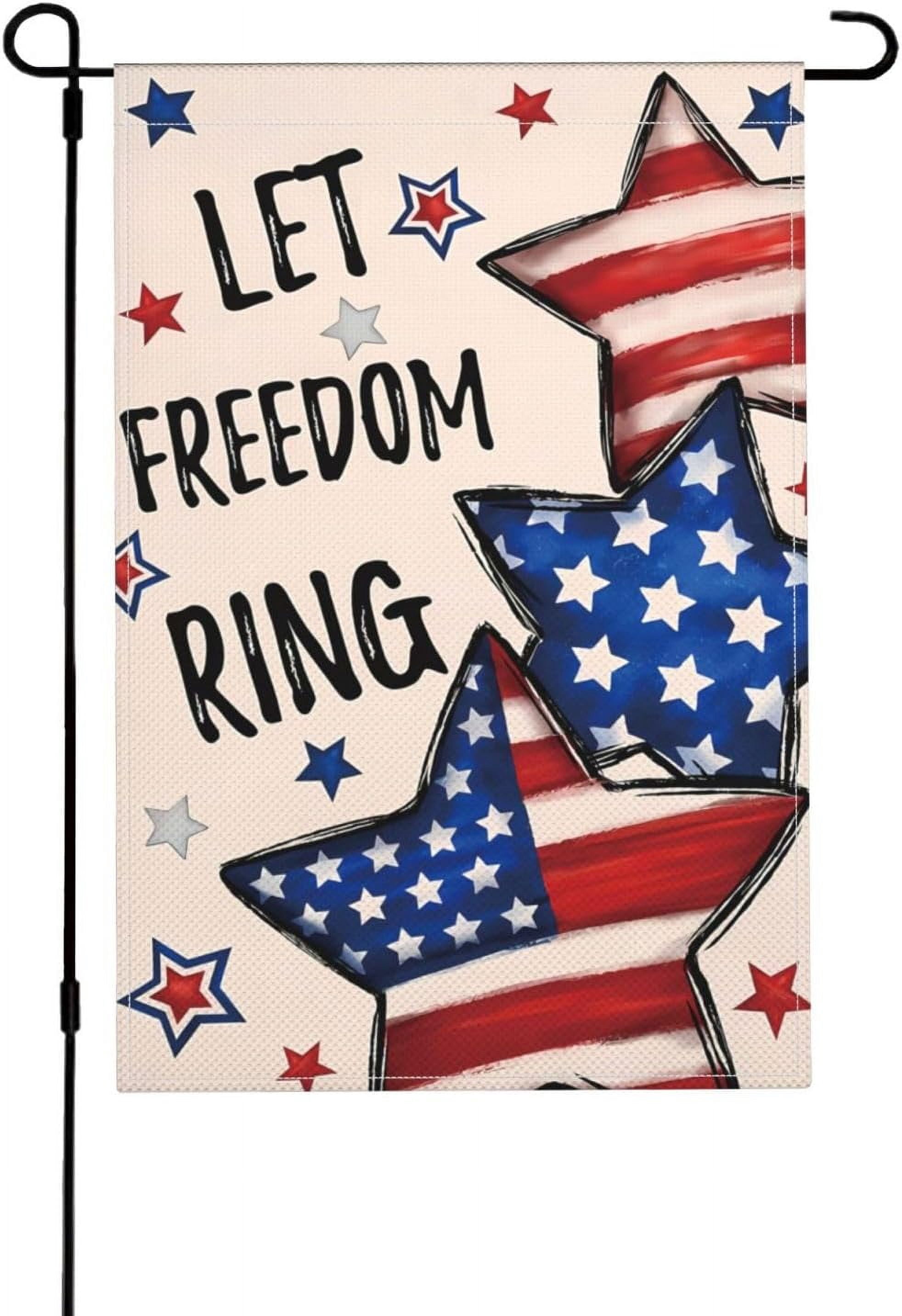 12x18 inch 4th of July Dogs Garden Flags Double Sided American Flag ...