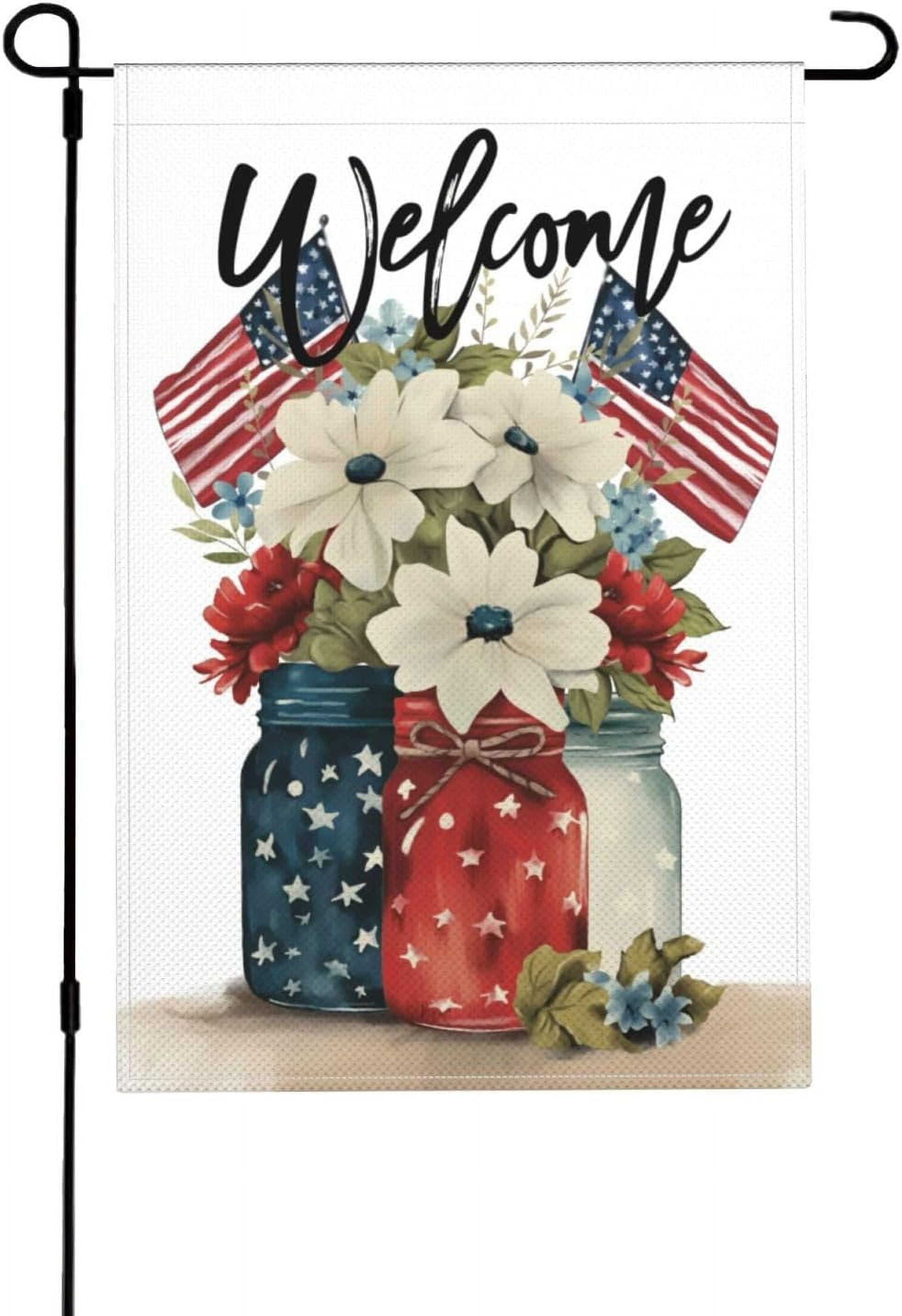 12x18 inch American Flag Garden Flags Double Sided 4th of July Garden ...