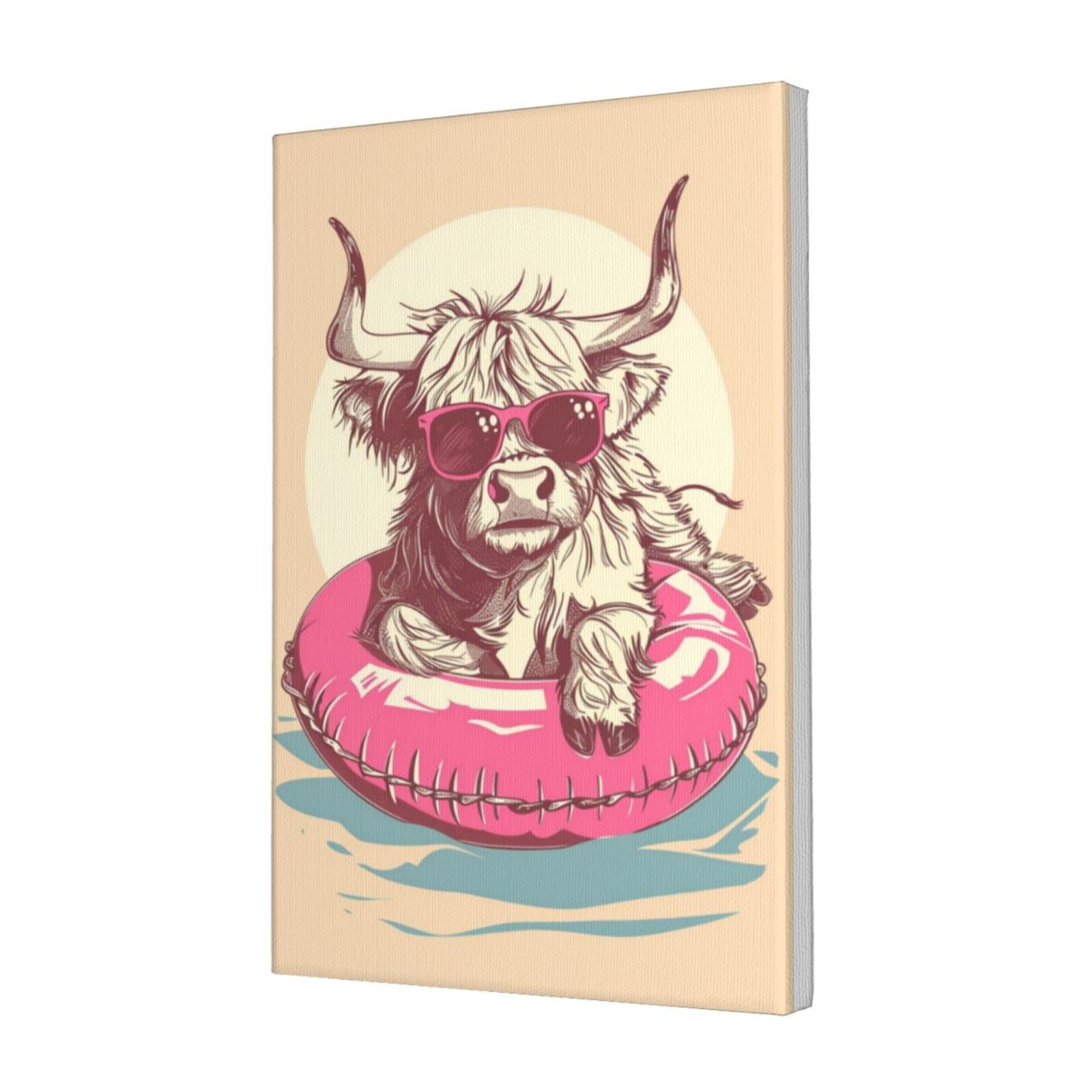 12x18 inch Bathroom Decor Cow'S Sun Bath Time Frameless Painting Wall ...