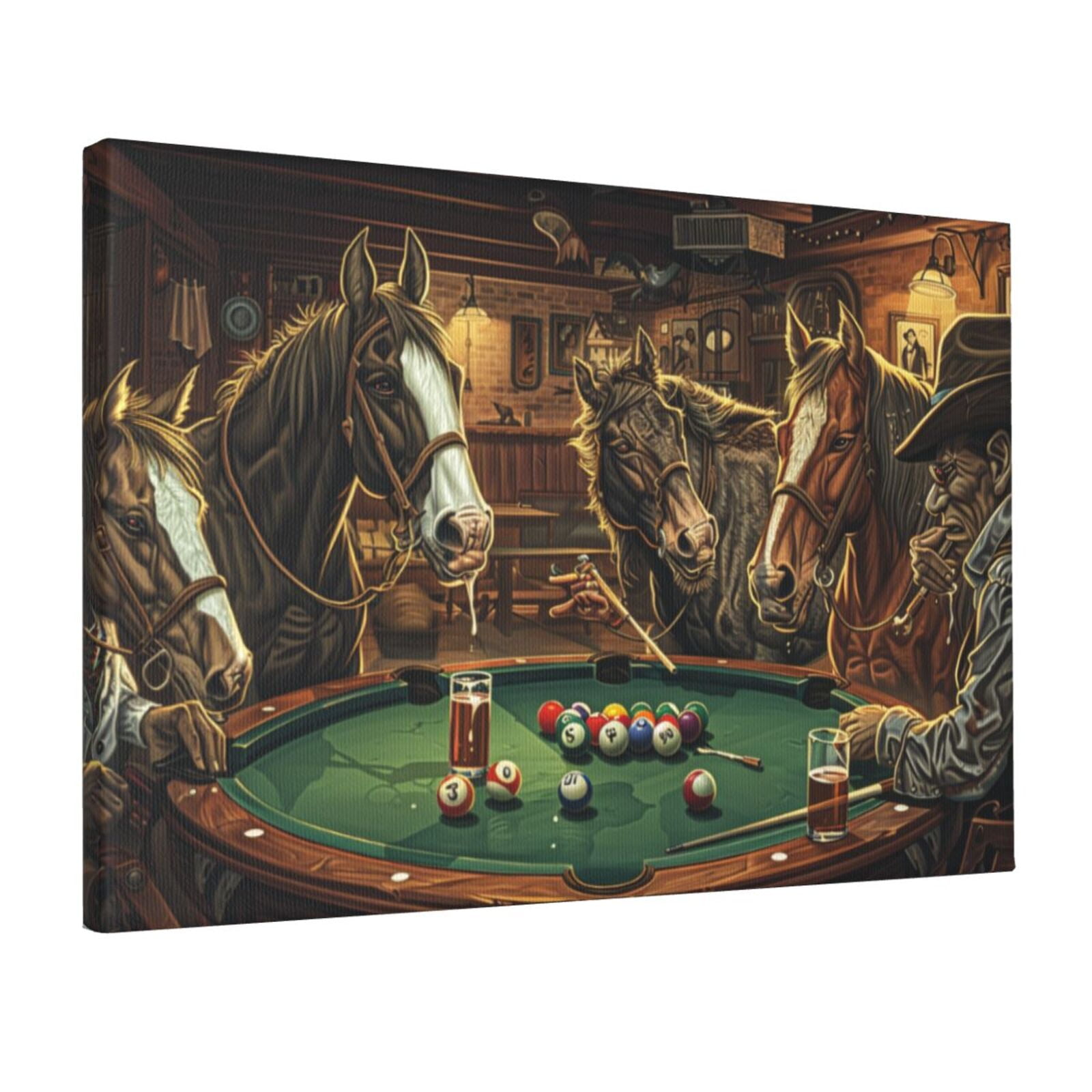 12x18 inch Billiards Room Decor Horse'S Billiards Time Wall Art Prints ...