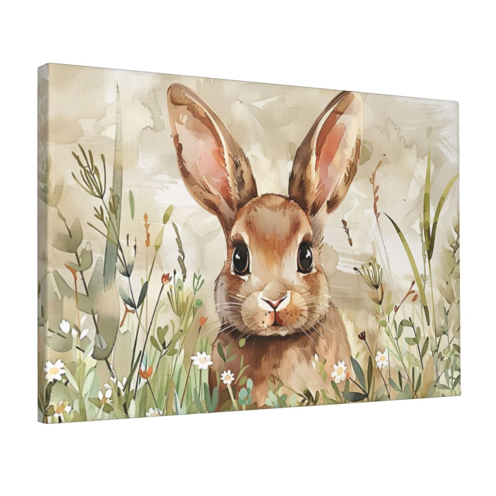 12x18 inch Canvas Frameless Painting Prints Lovely Rabbits In The Grass ...